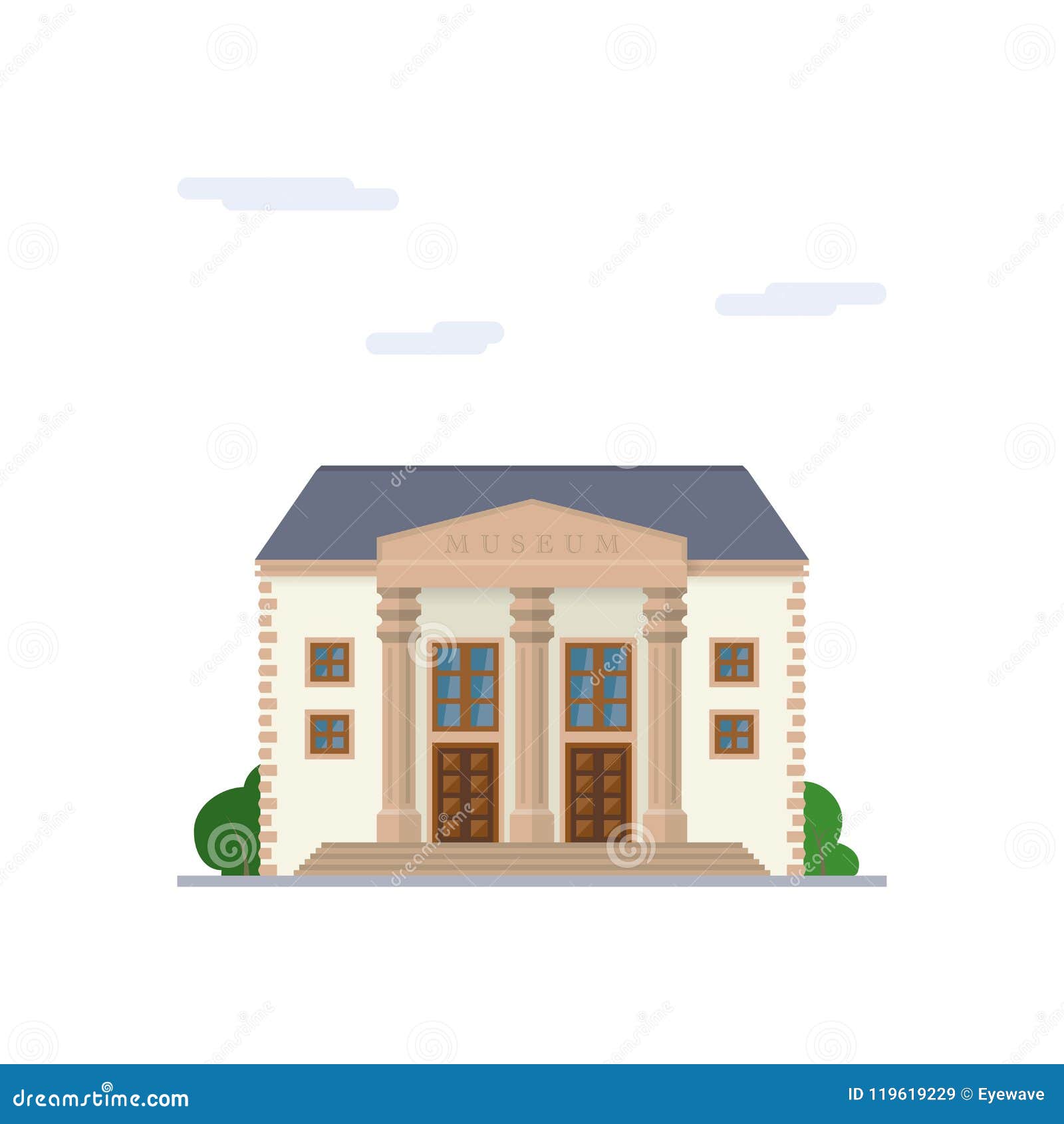 Museum Flat Design Vector Illustration Stock Vector - Illustration of ...