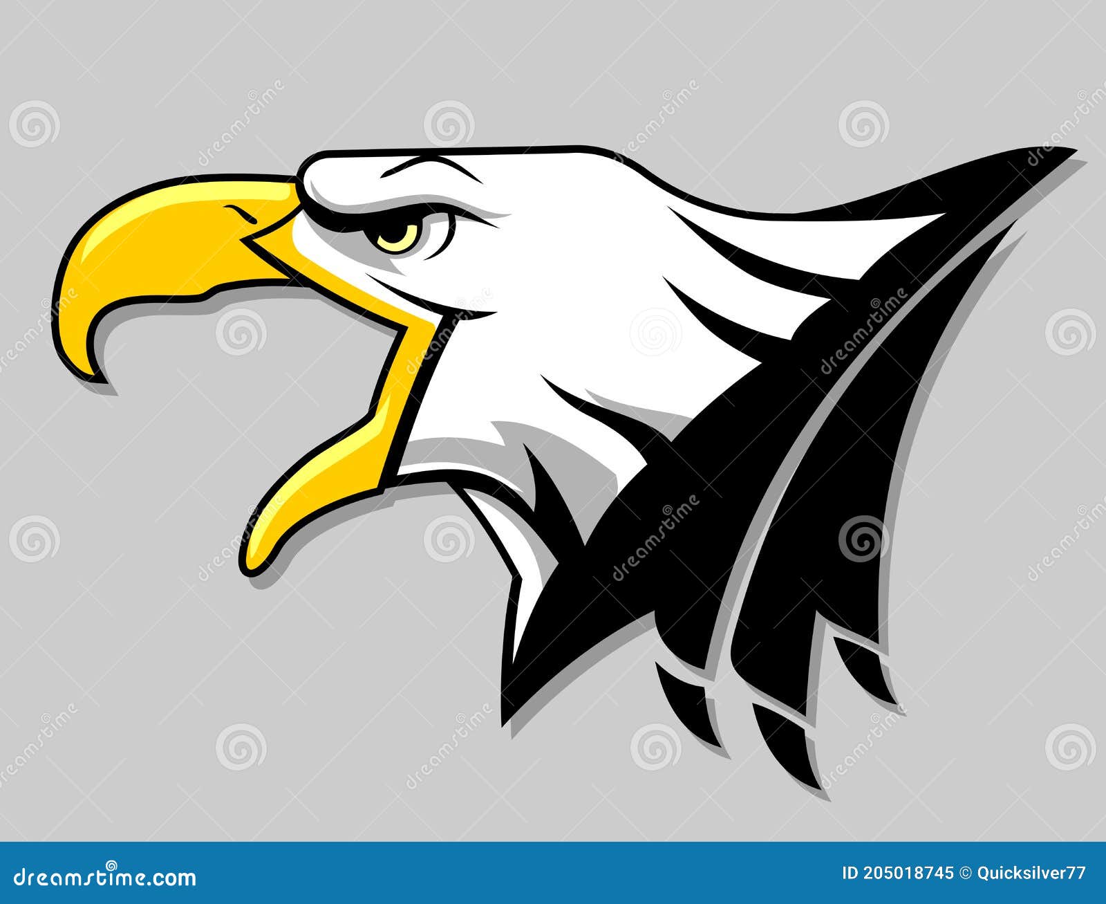 Bald Eagle Badge, Side View Head Design of Large Predatory Bird Stock ...
