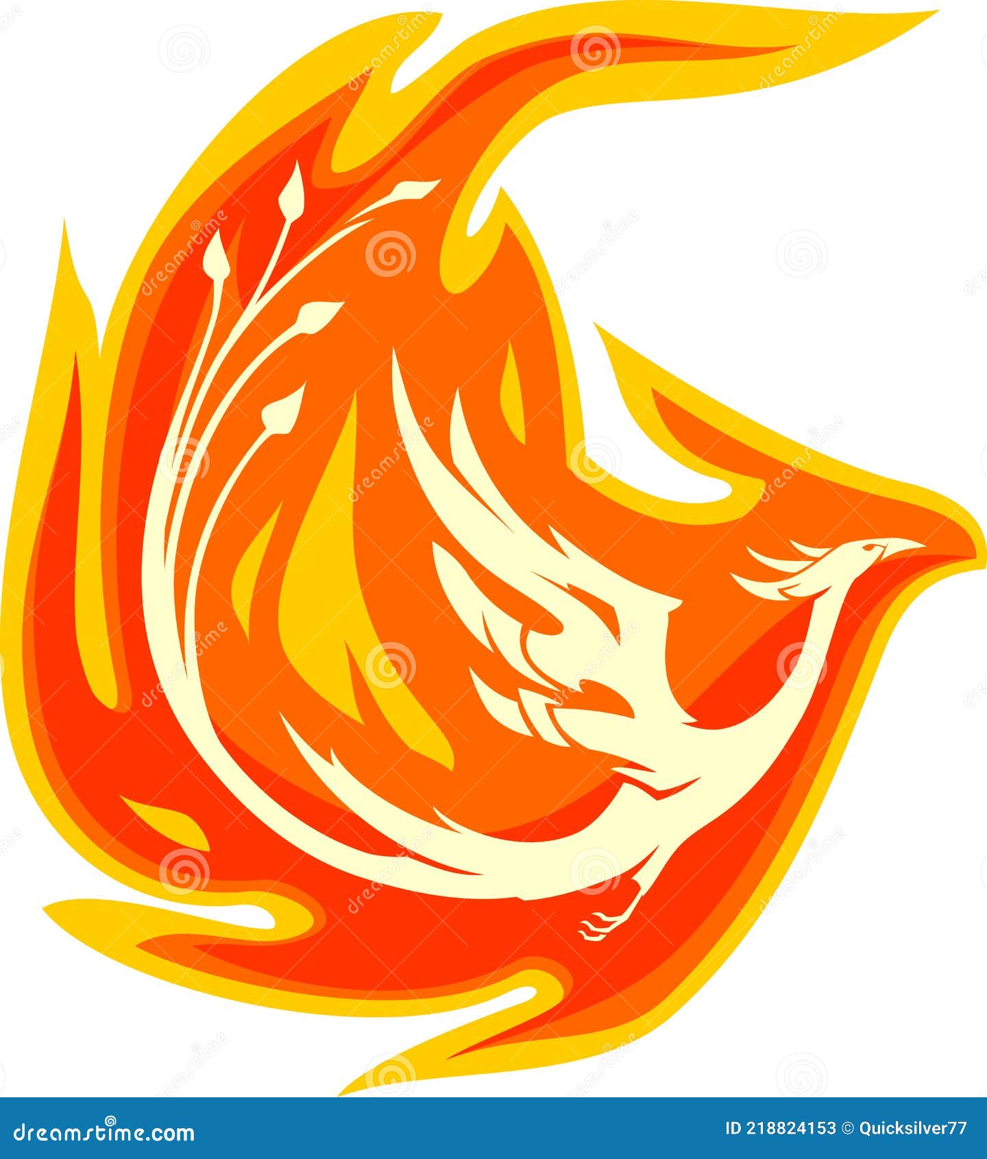 Blazing Phoenix Bird Cartoon Vector | CartoonDealer.com #130589903