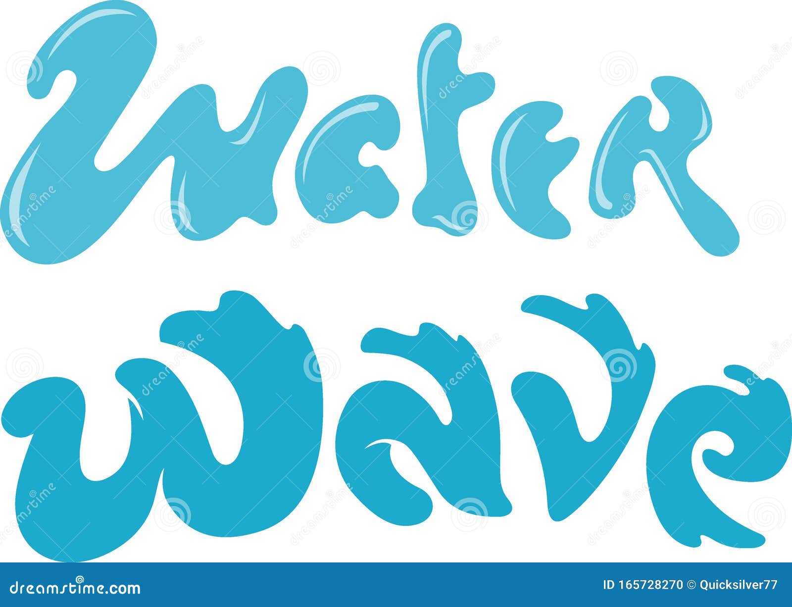 Water Wave Art Typeface stock vector. Illustration of wave - 165728270
