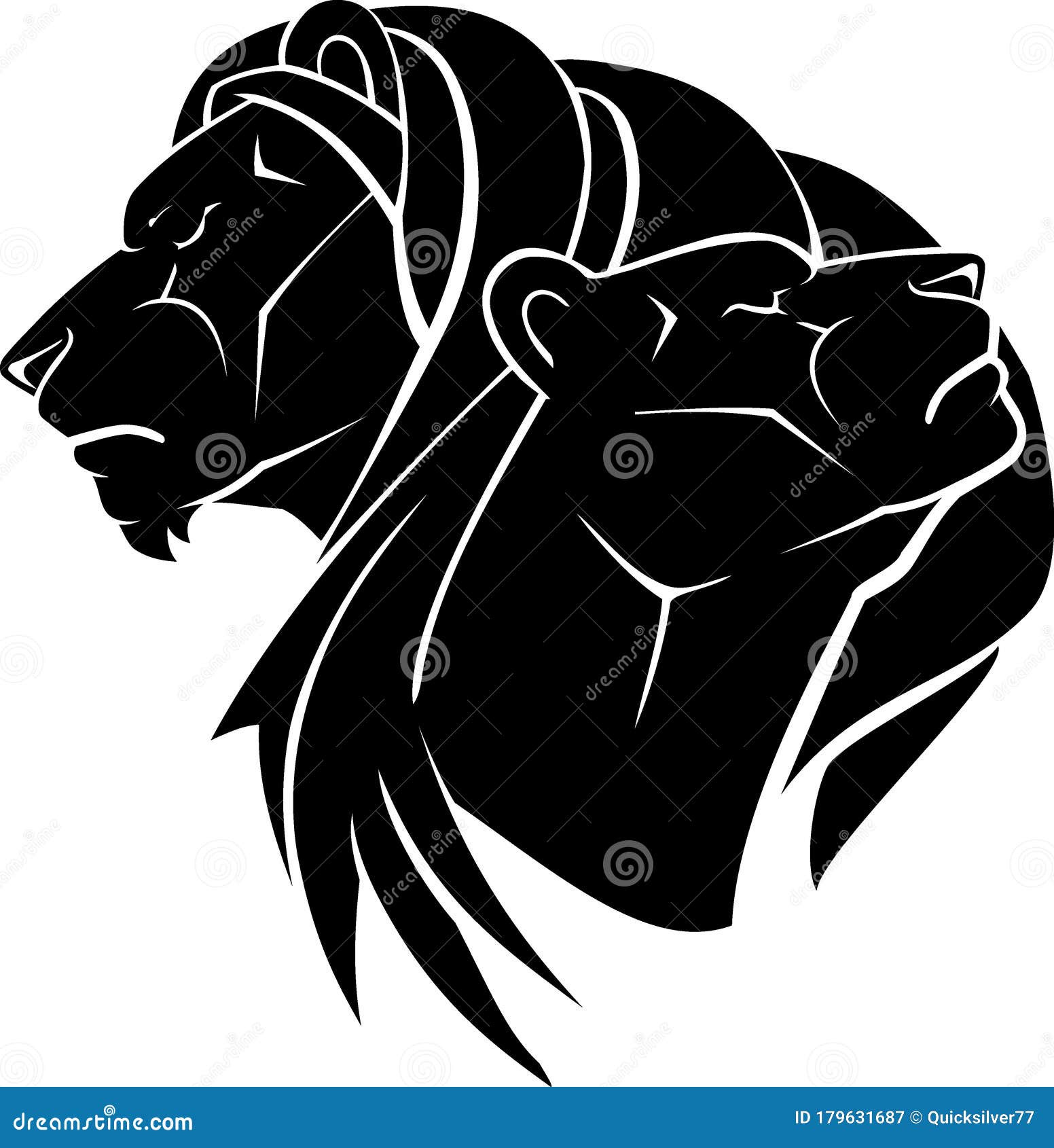 Lion and Lioness Side View Silhouette Stock Vector - Illustration of ... Lion and Lioness Side View Silhouette Stock Vector - Illustration of ...
