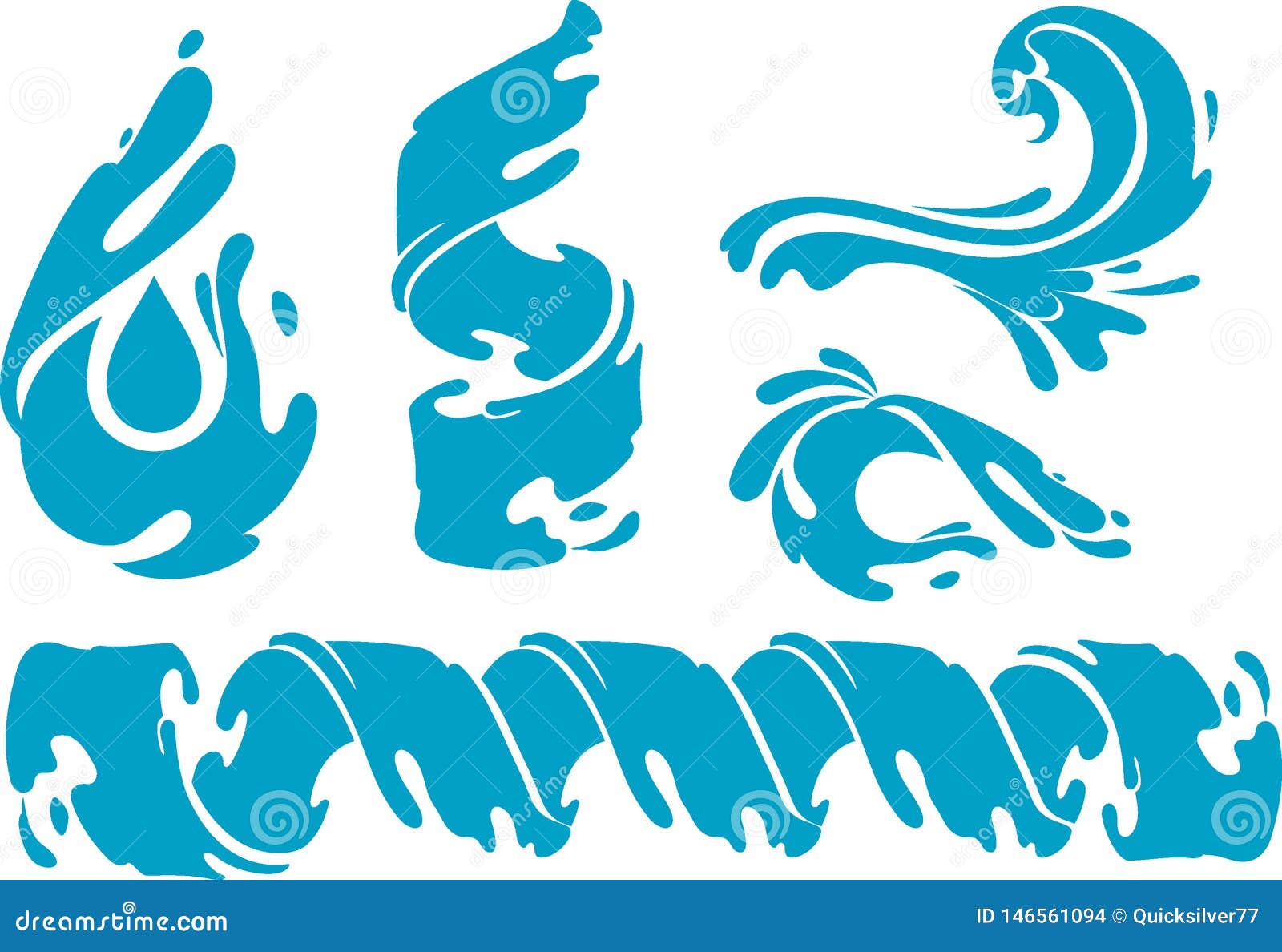 Water Shapes Set stock vector. Illustration of artwork - 146561094