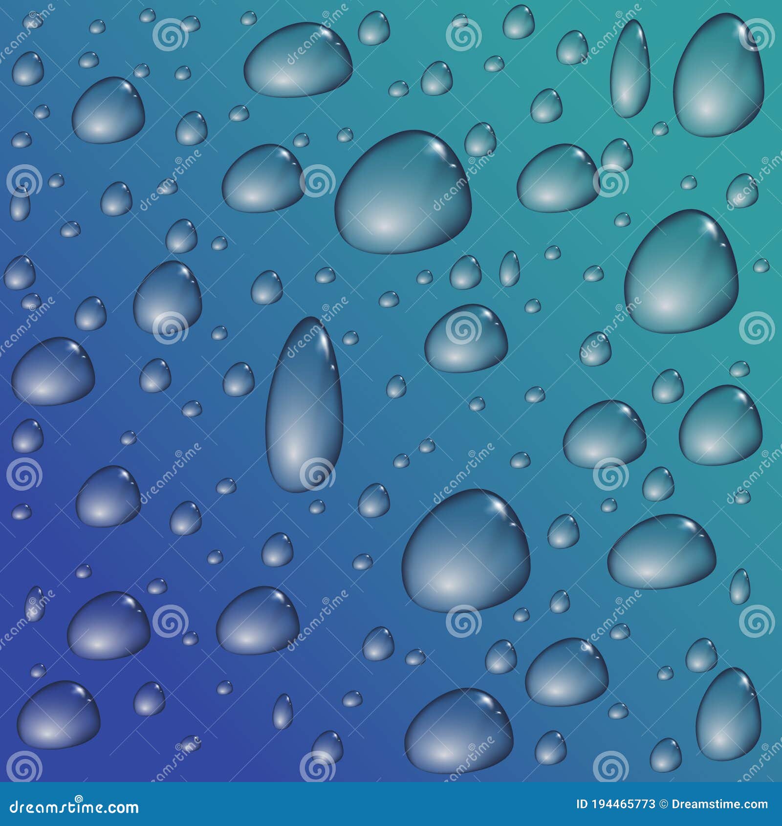 Isolated Vector Illustration. Drops Background Blue Color. Pattern ...