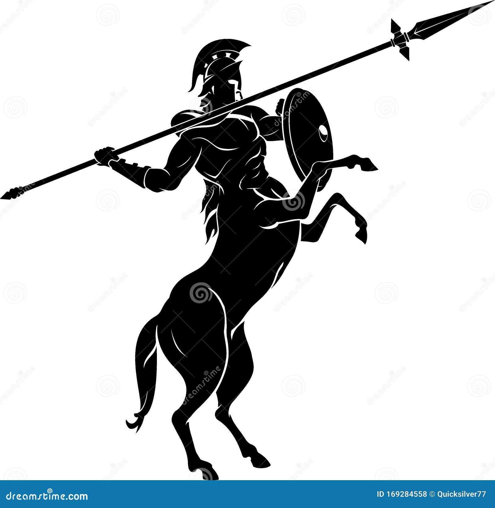 Centaurus Silhouette with Long Spear Stock Vector - Illustration of ...