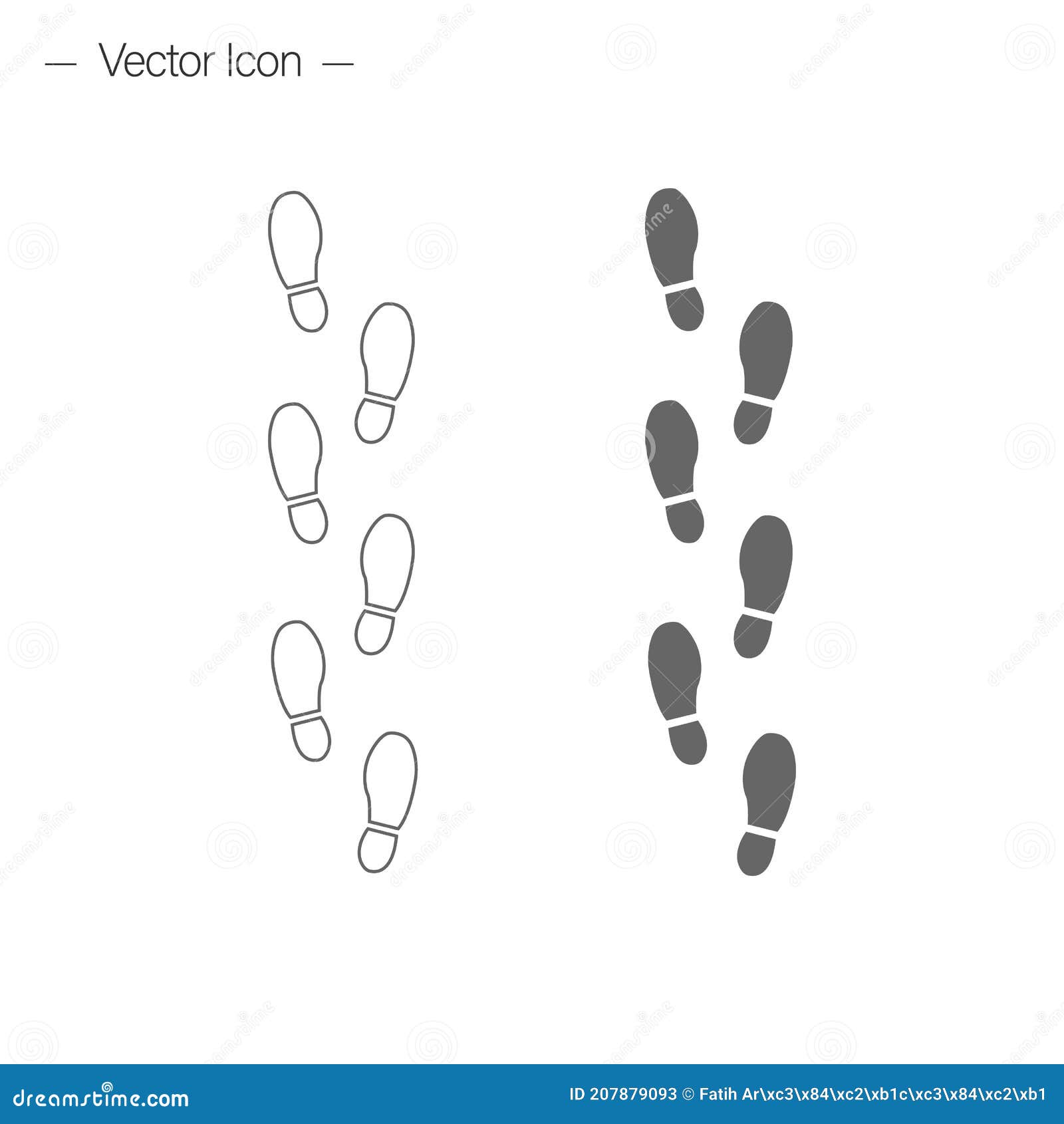 Walking Human Footprints Icon. Isolated Vector Illustration. Flat and ...