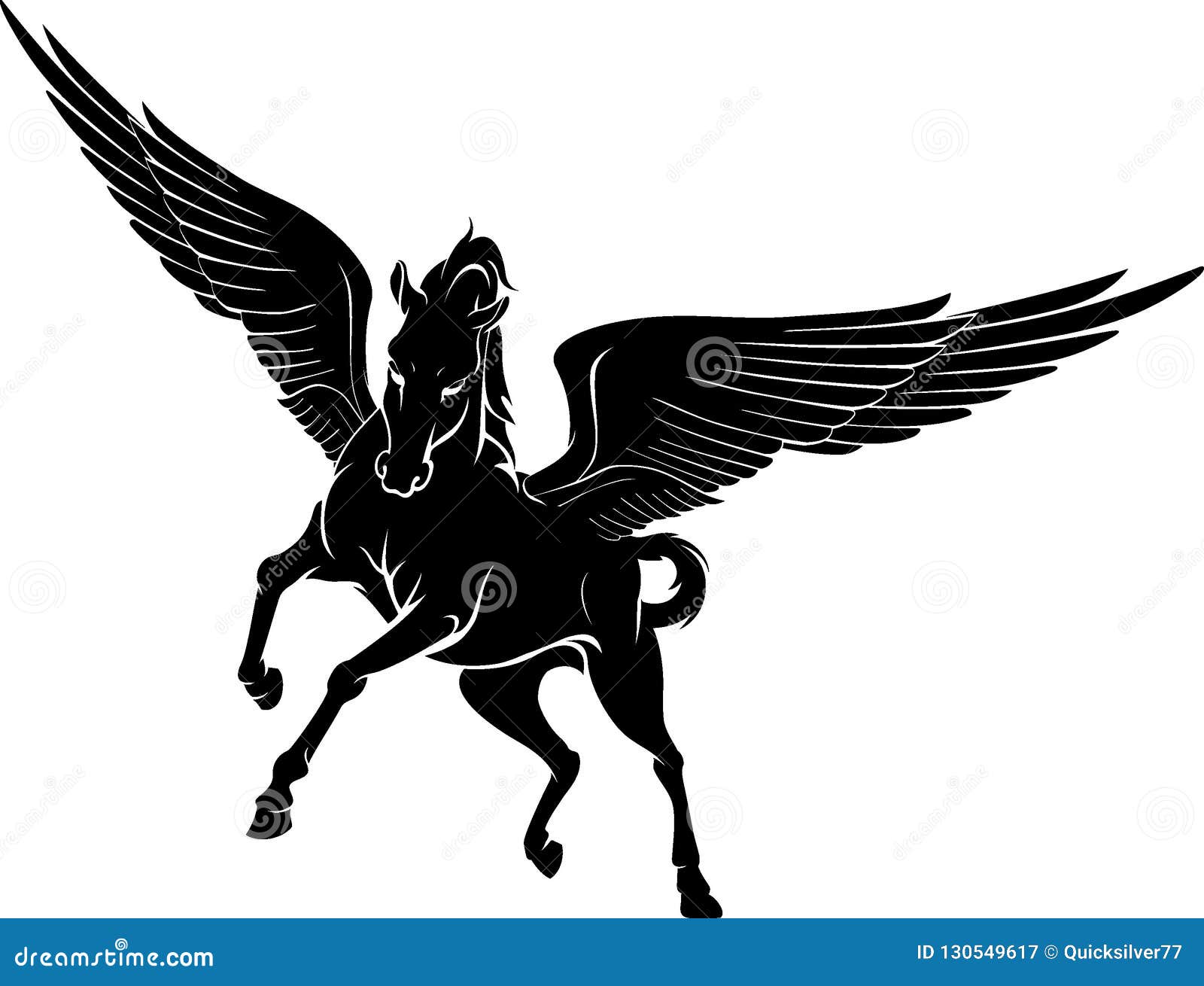 Pegasus Front View stock vector. Illustration of creation - 130549617