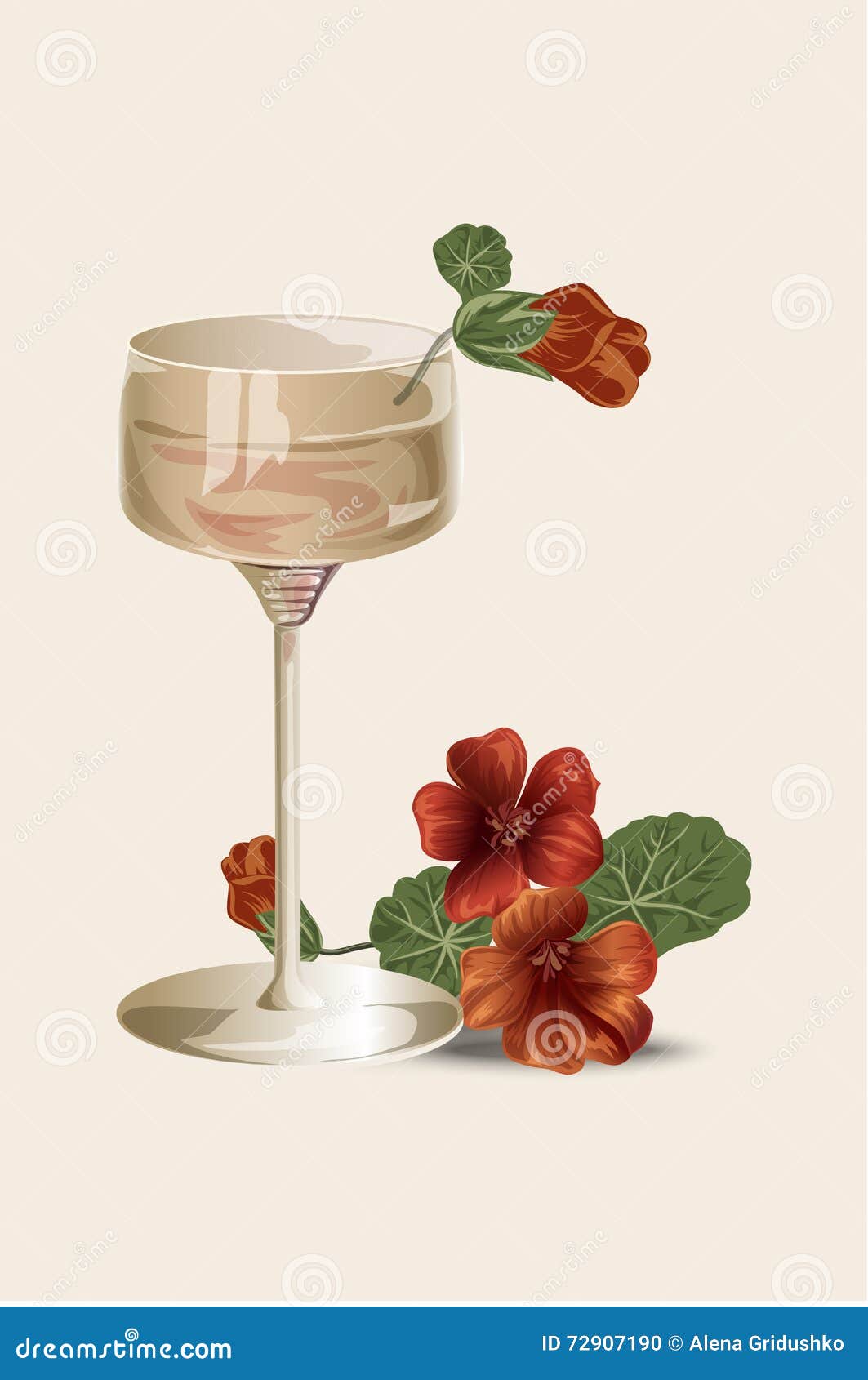 Isolated Vector Illustration. Glass and Flower Stock Vector ...