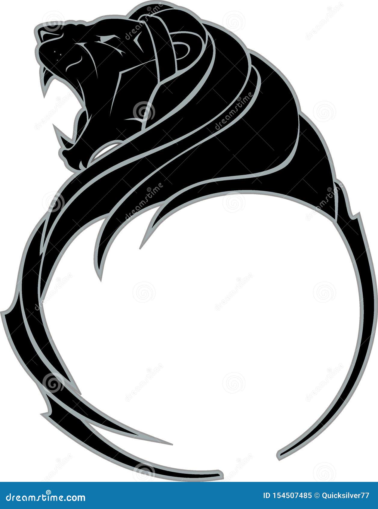 Lion Growling, Line Art In Pair Vector Illustration | CartoonDealer.com ...