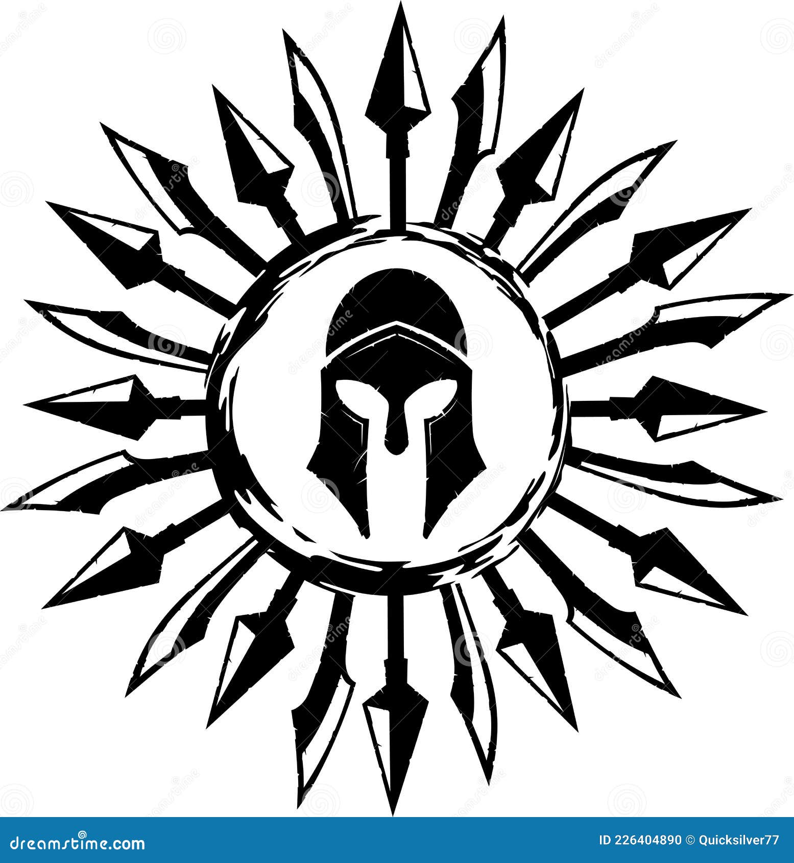 Spartan Helmet and Sharp Weapon Emblem Stock Vector - Illustration of ...