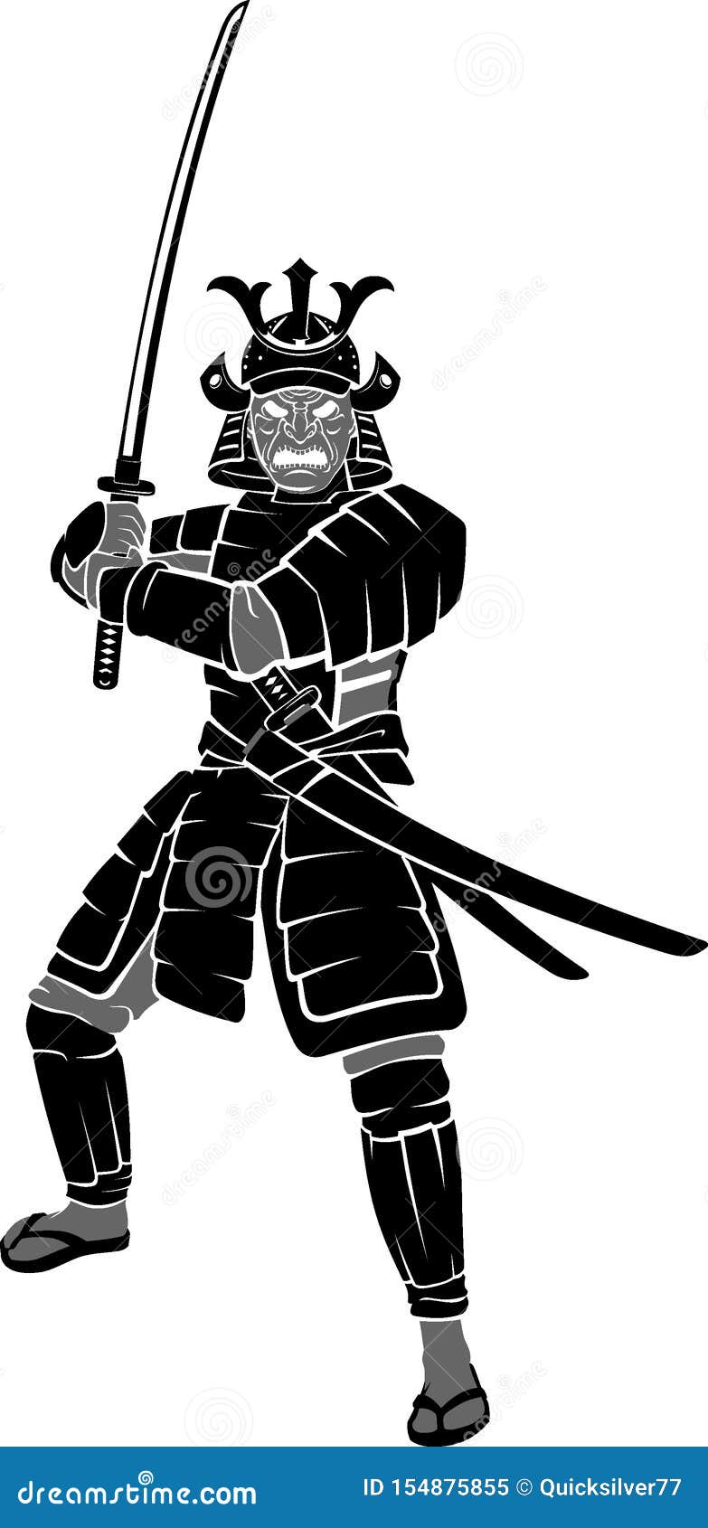 Samurai Warrior Full Body Armor Stock Vector - Illustration of deadly ...