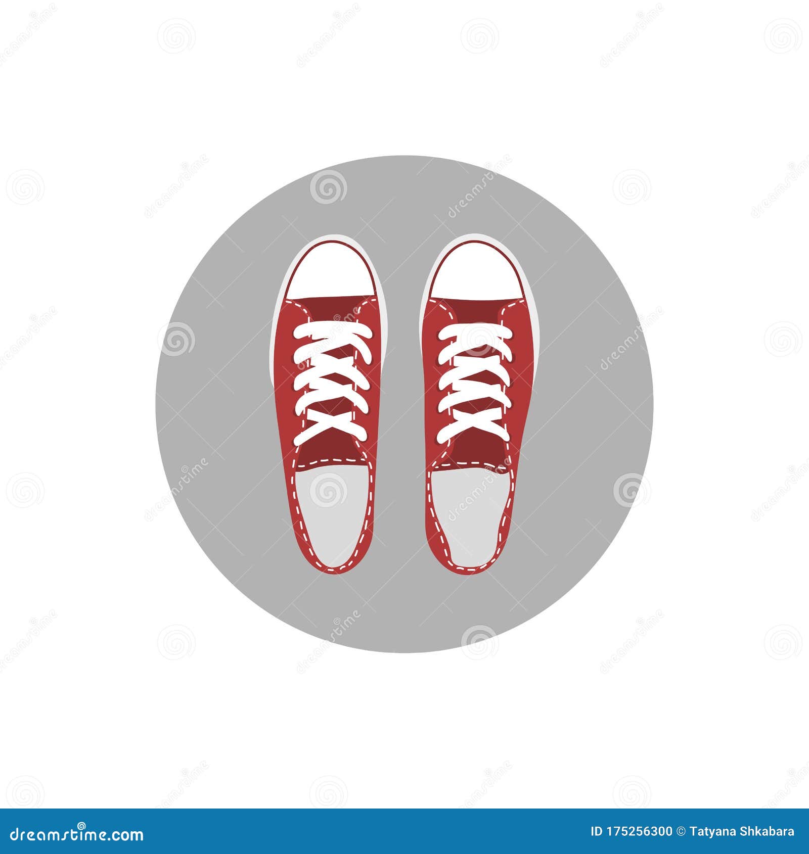 Isolated Vector Illustration of a Pair of Red Sneakers. Cartoon Flat ...