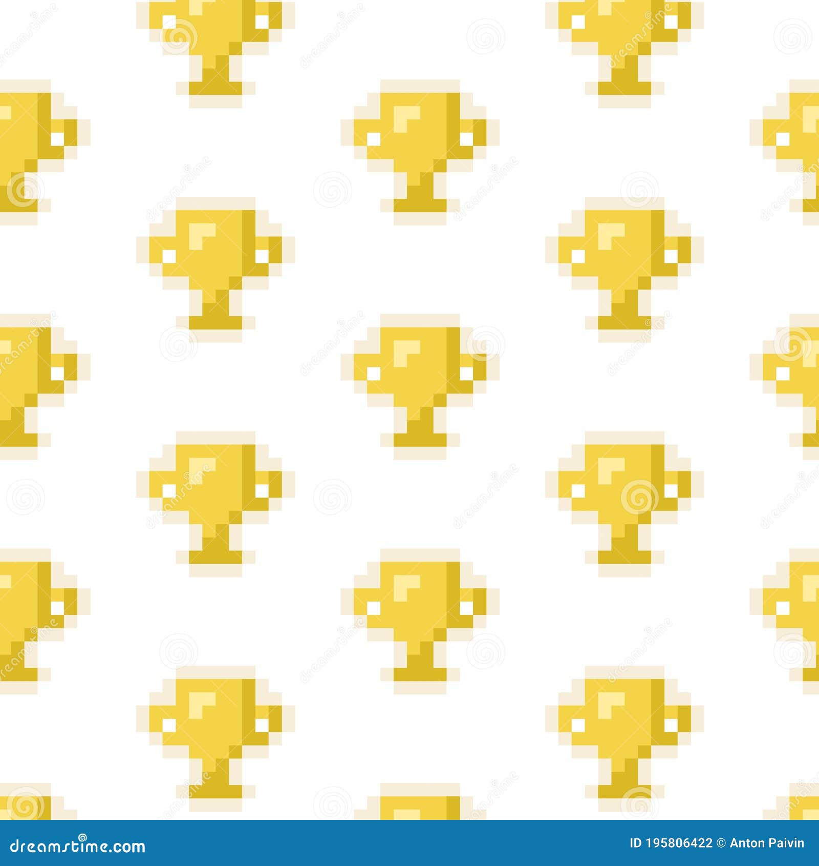 Pixel Art Winner Cups Symbol Animation Vector Illustration ...