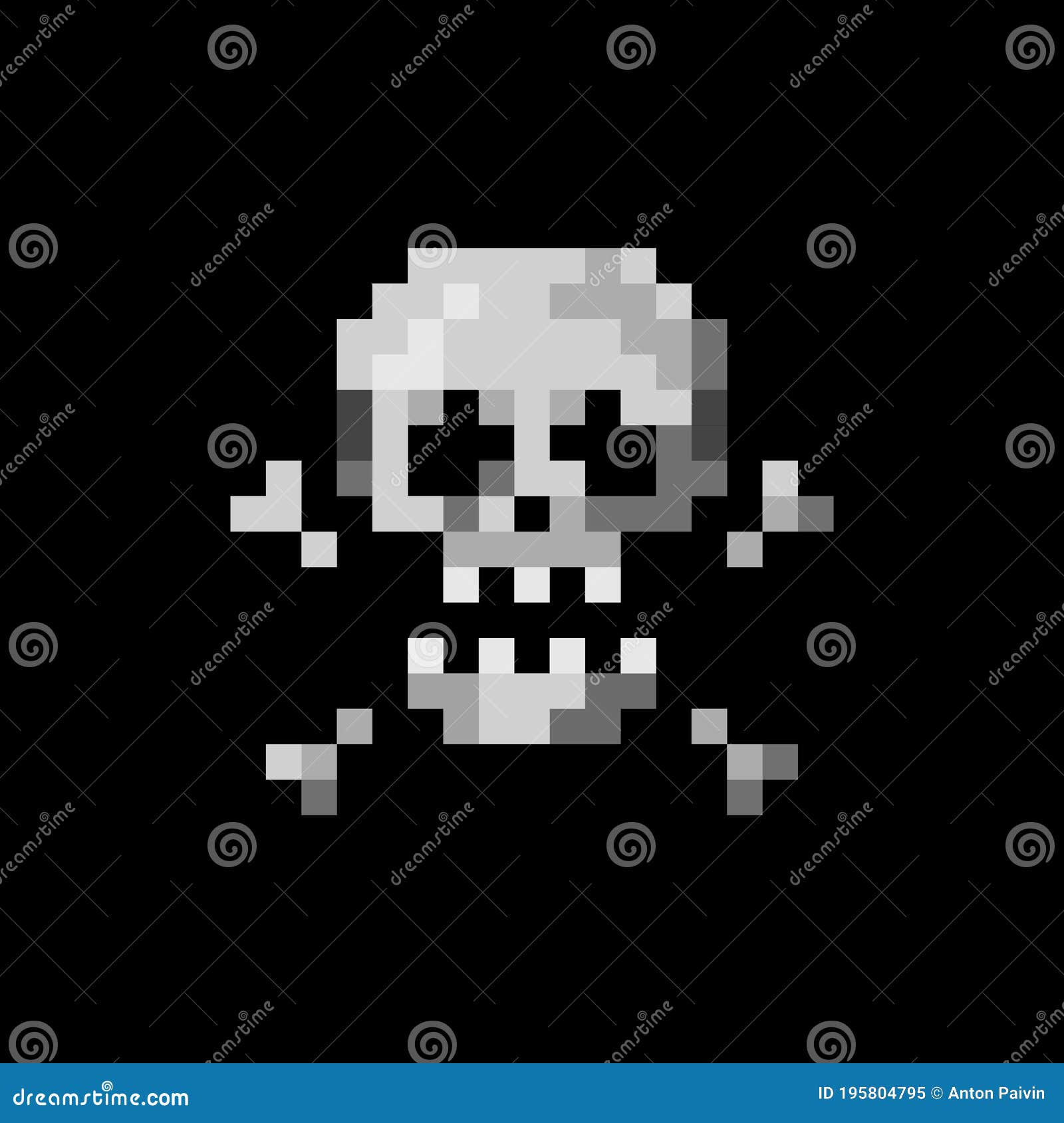 Minecraft Skeleton Face Pixel Art