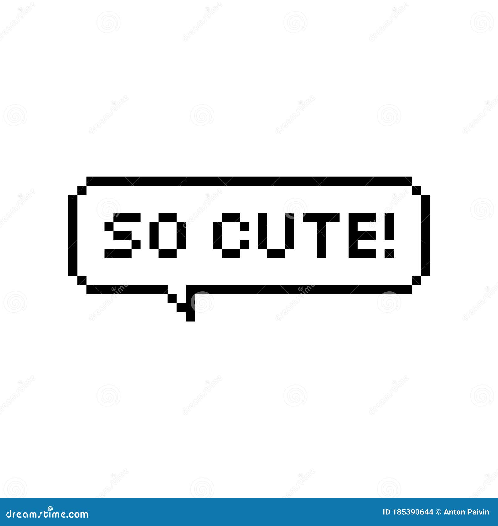 Pixel Art 8-bit Speech Bubble Saying so Cute - Isolated Vector ... Pixel Art 8-bit Speech Bubble Saying so Cute - Isolated Vector ...