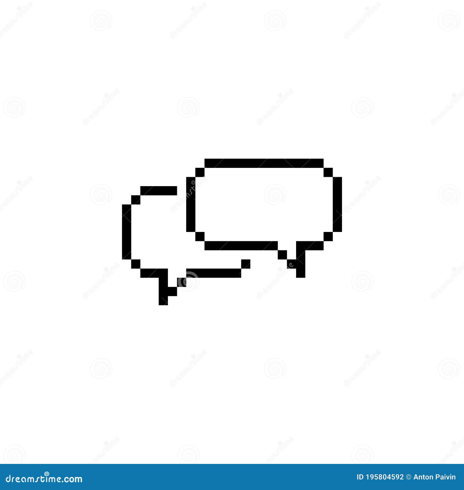 Pixel Art 8-bit Speech Bubbles Icon - Isolated Vector Illustration ...