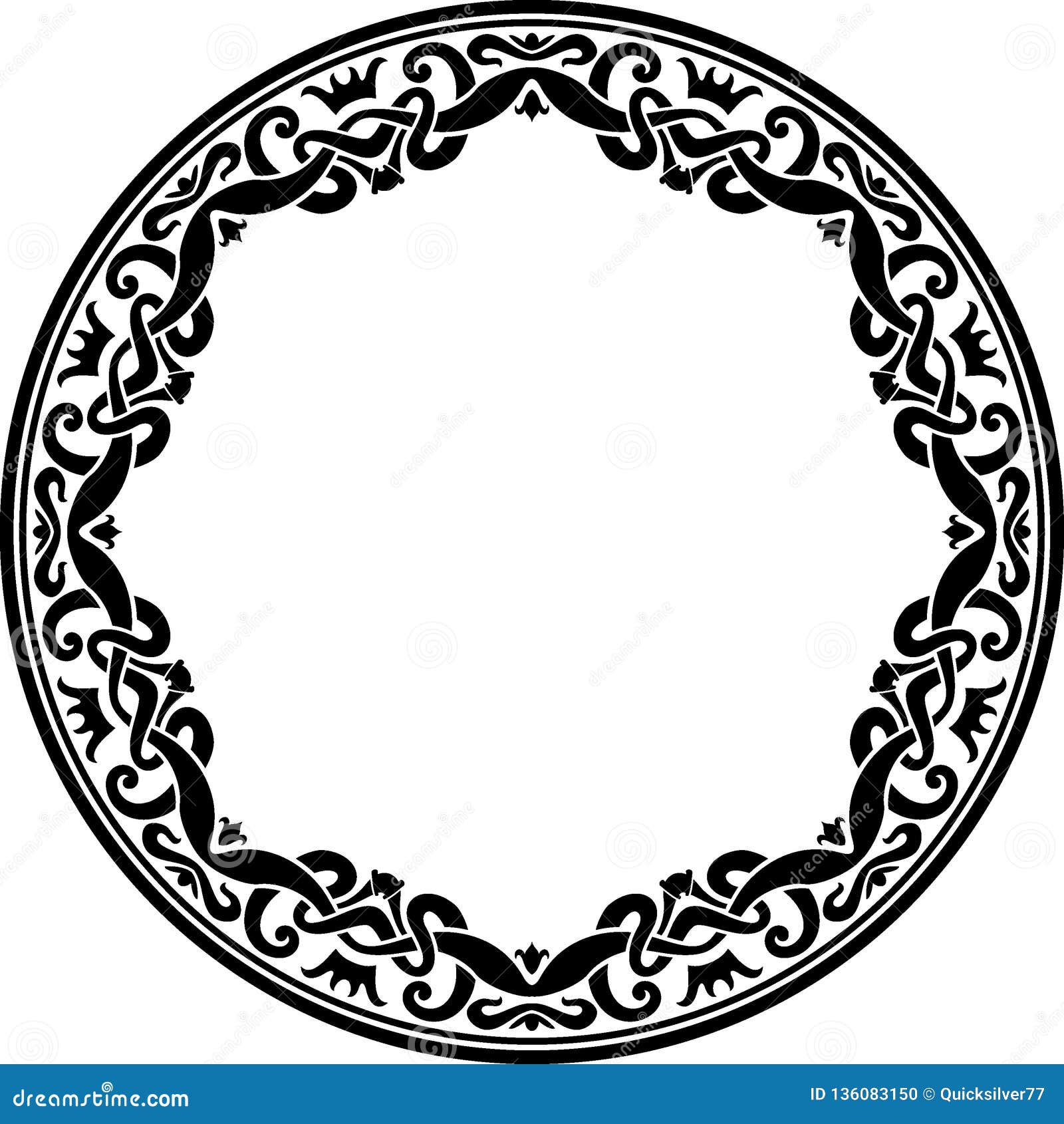 Round Border Crown Ornate stock illustration. Illustration of style ...