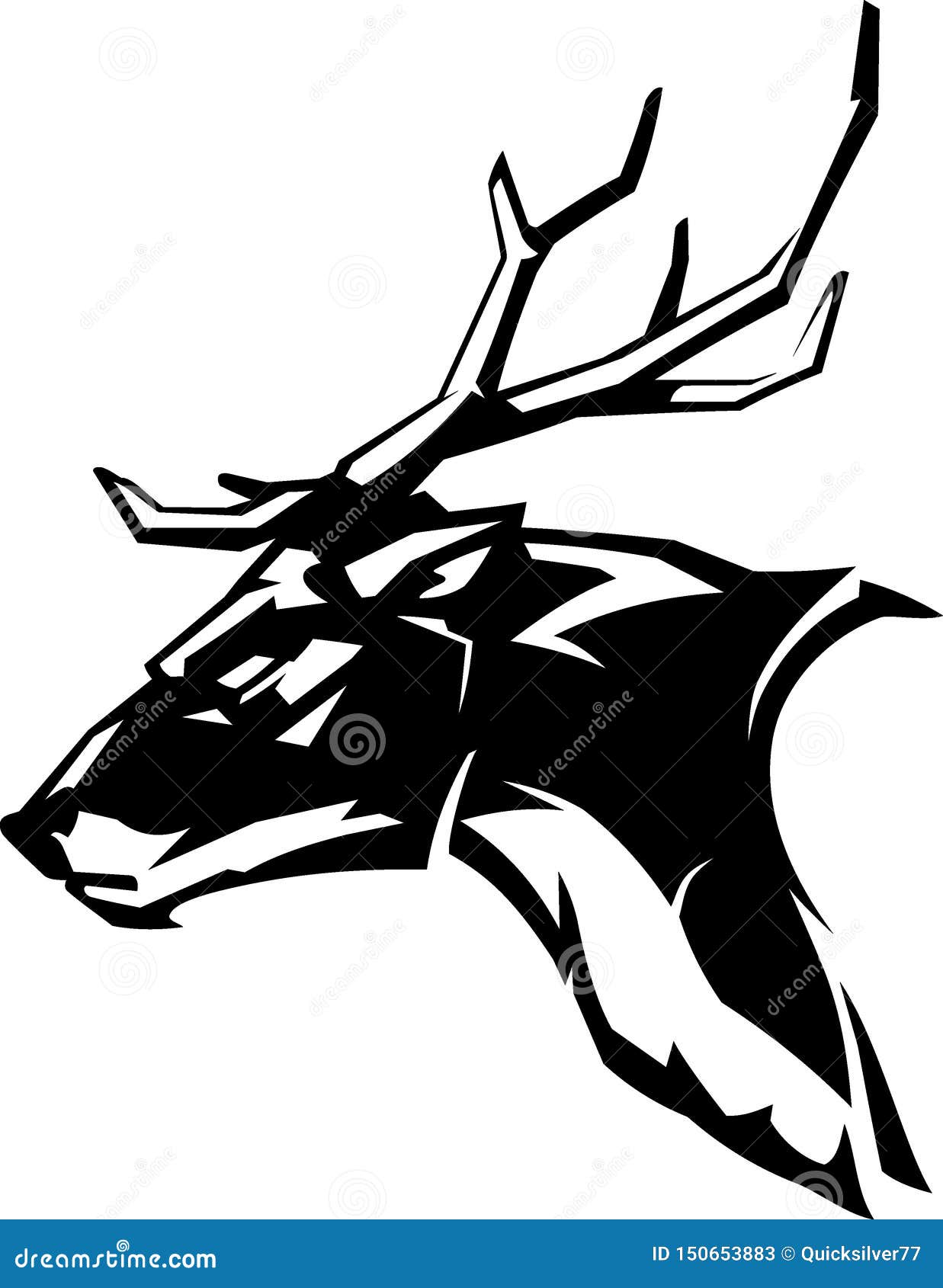 Buck Deer Side View stock vector. Illustration of mammals - 150653883