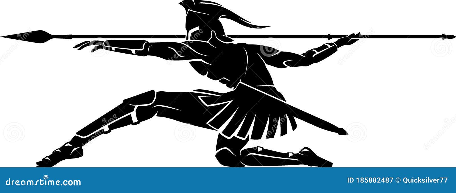 Spartan Crouching Attack Side View Stock Vector - Illustration of ...