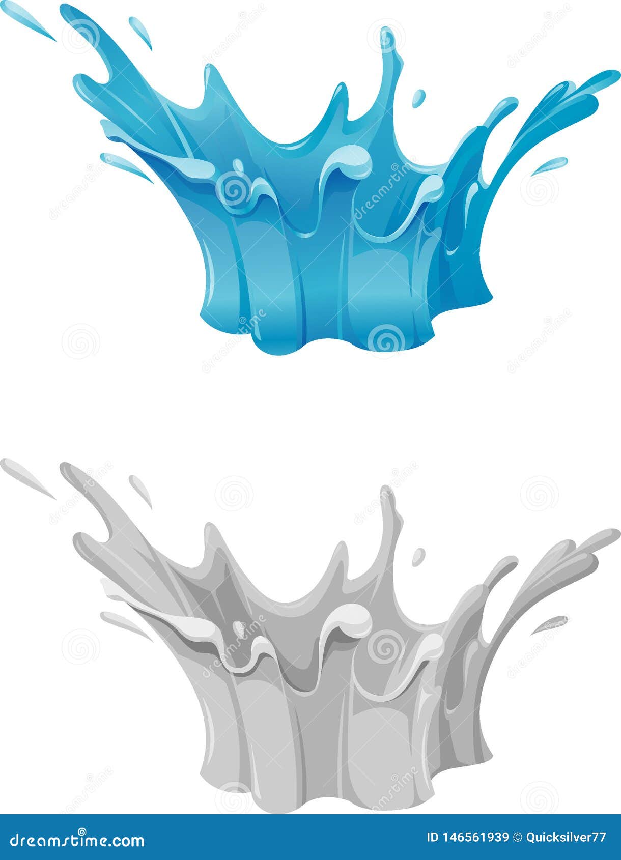 Water Splashes Set stock vector. Illustration of cascading - 146561939