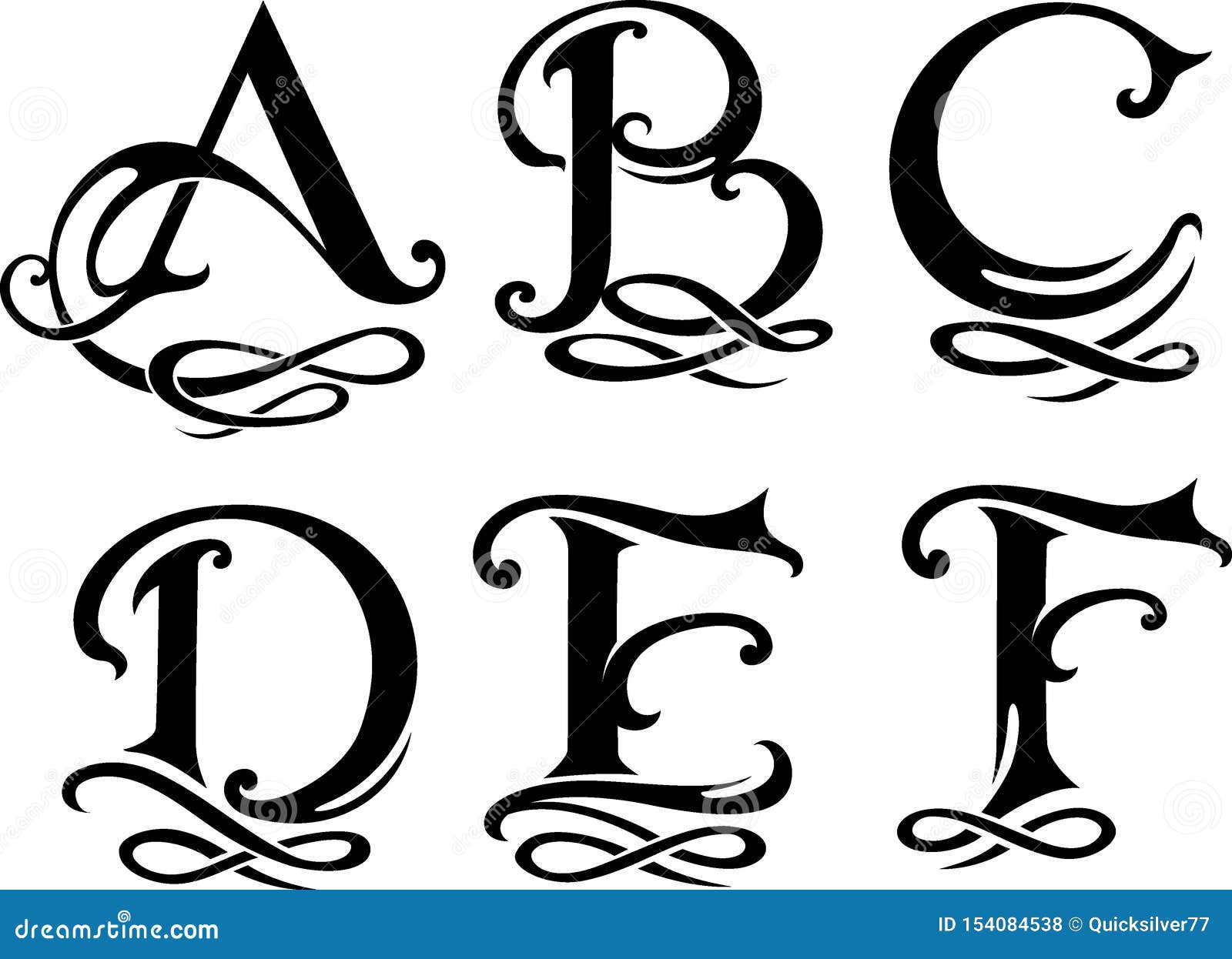 Letter Monogram Set Uppercase Stock Vector - Illustration of ...