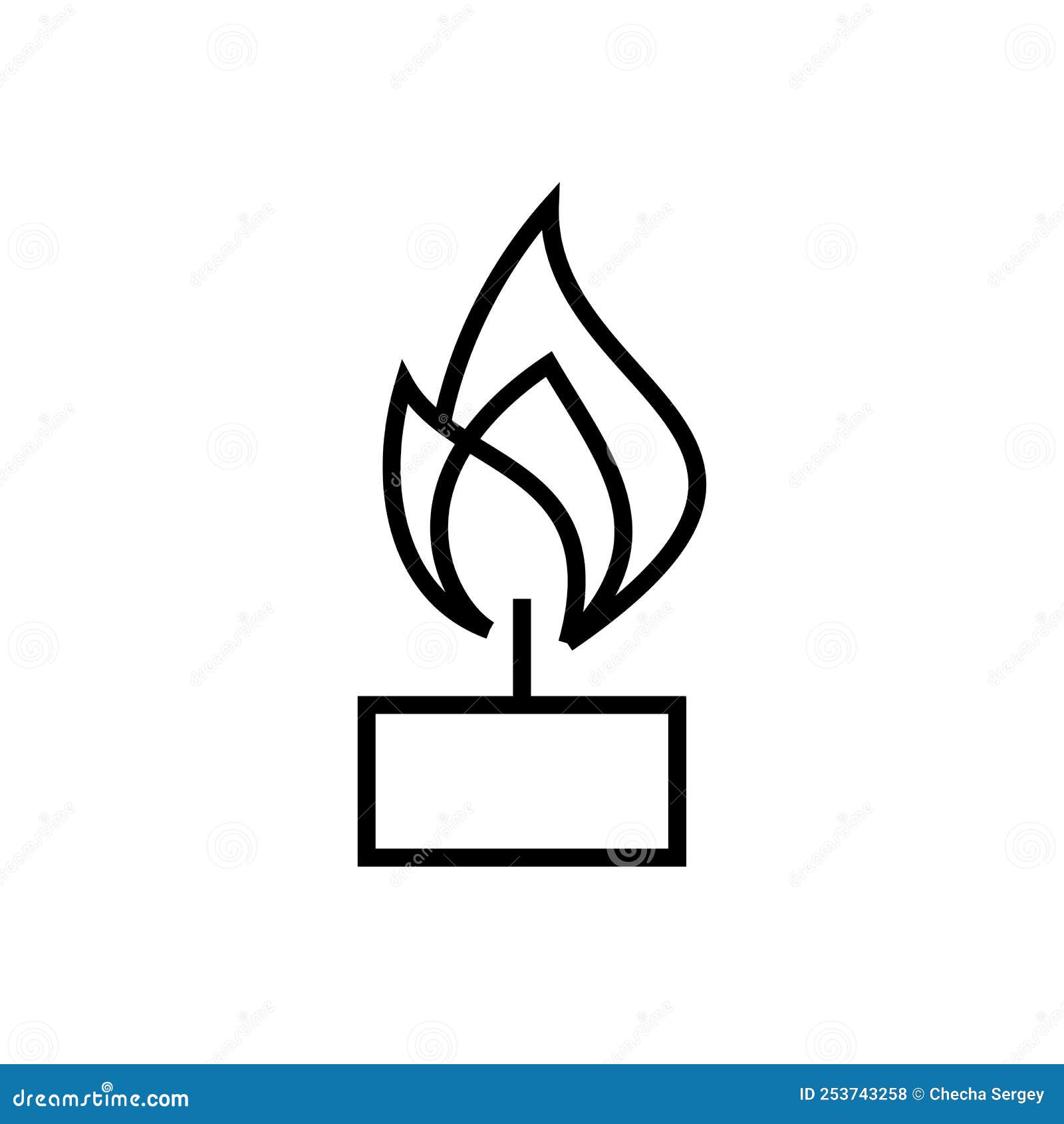 Abstract Candle Icon. Stylized Burning Fire. the Symbol of Romance ...