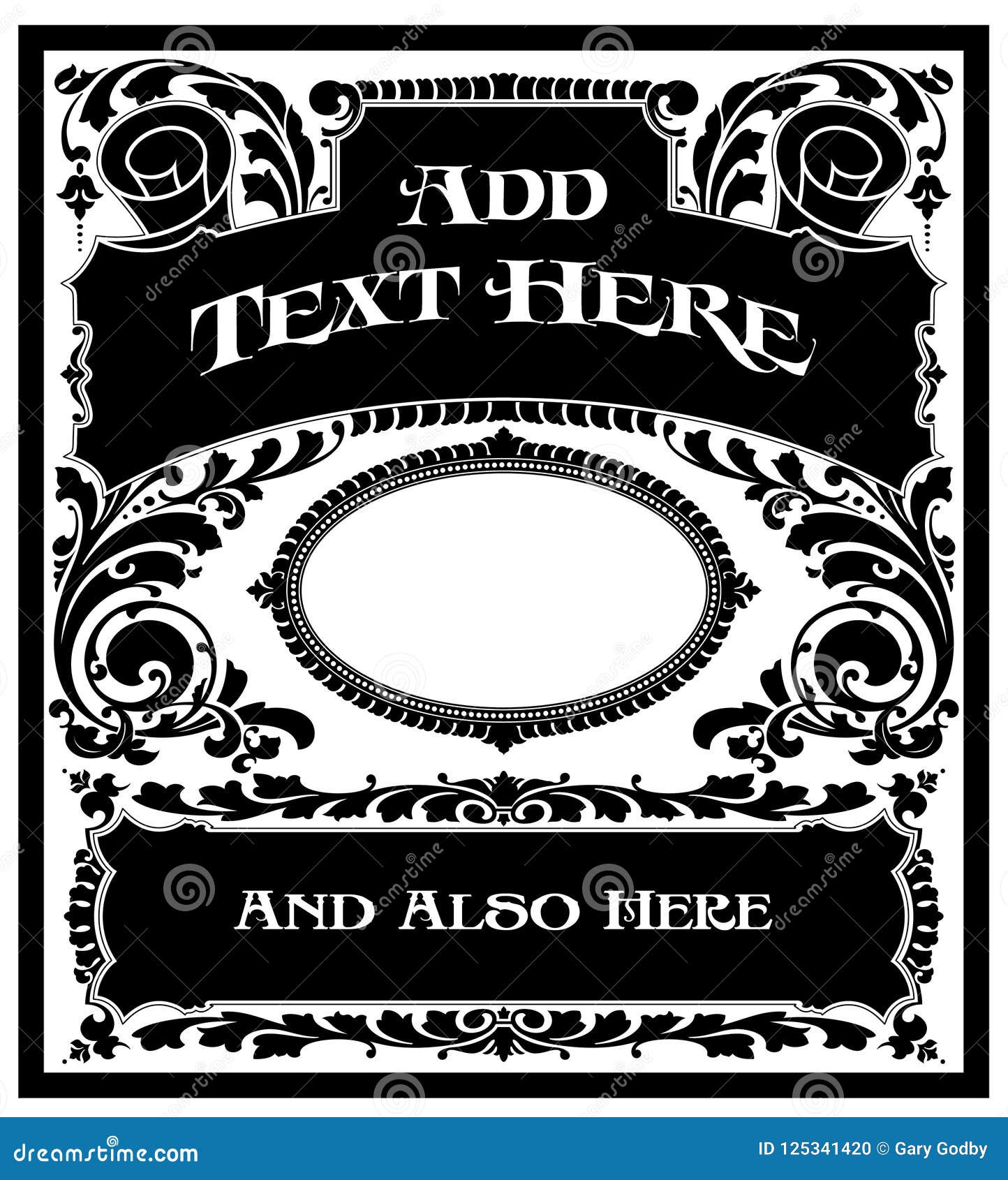 Ornate, Vector Panel Design with Flourishes Stock Illustration ...