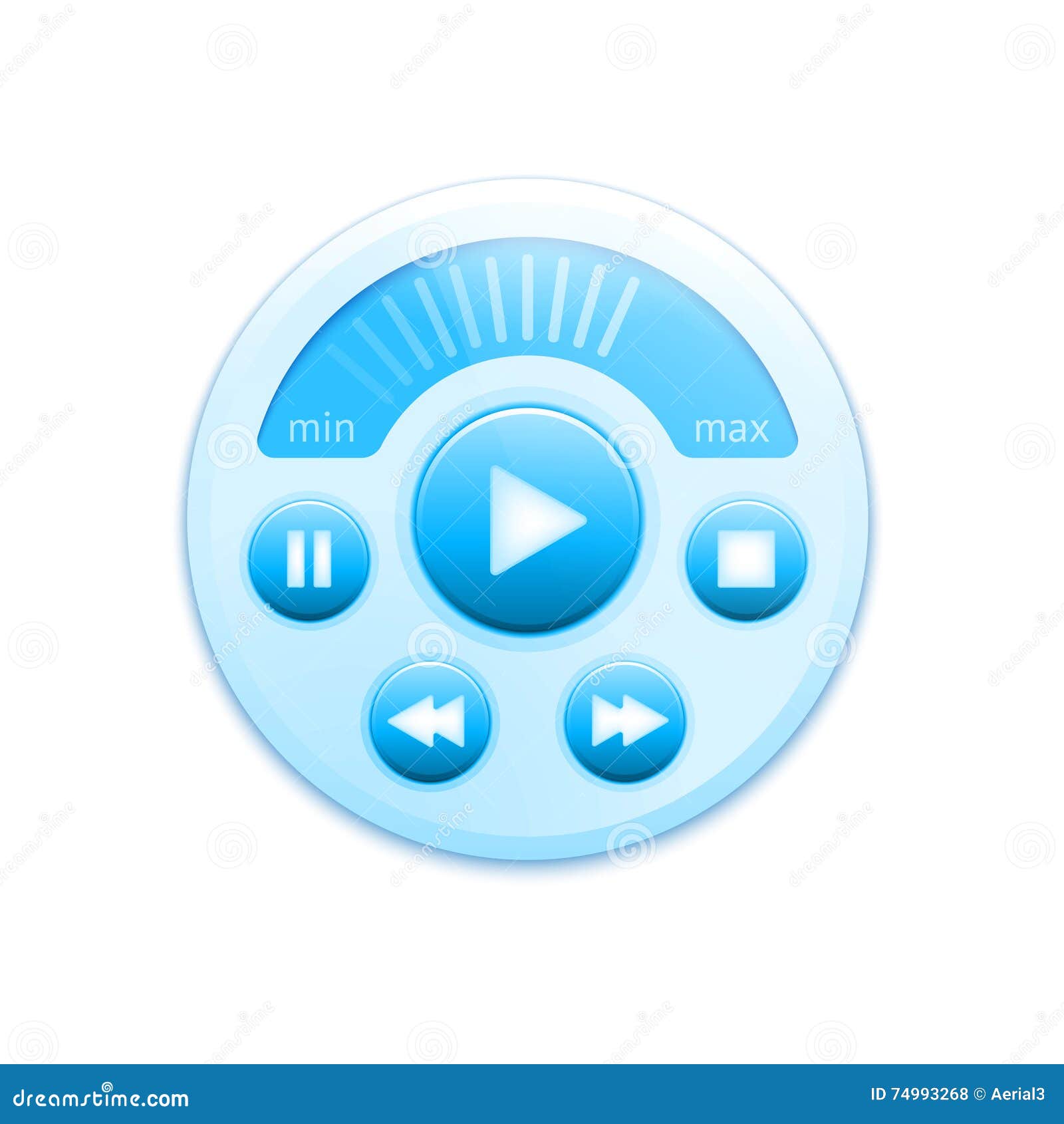 Isolated Vector Round Glossy Media Player Interface Stock Vector ...