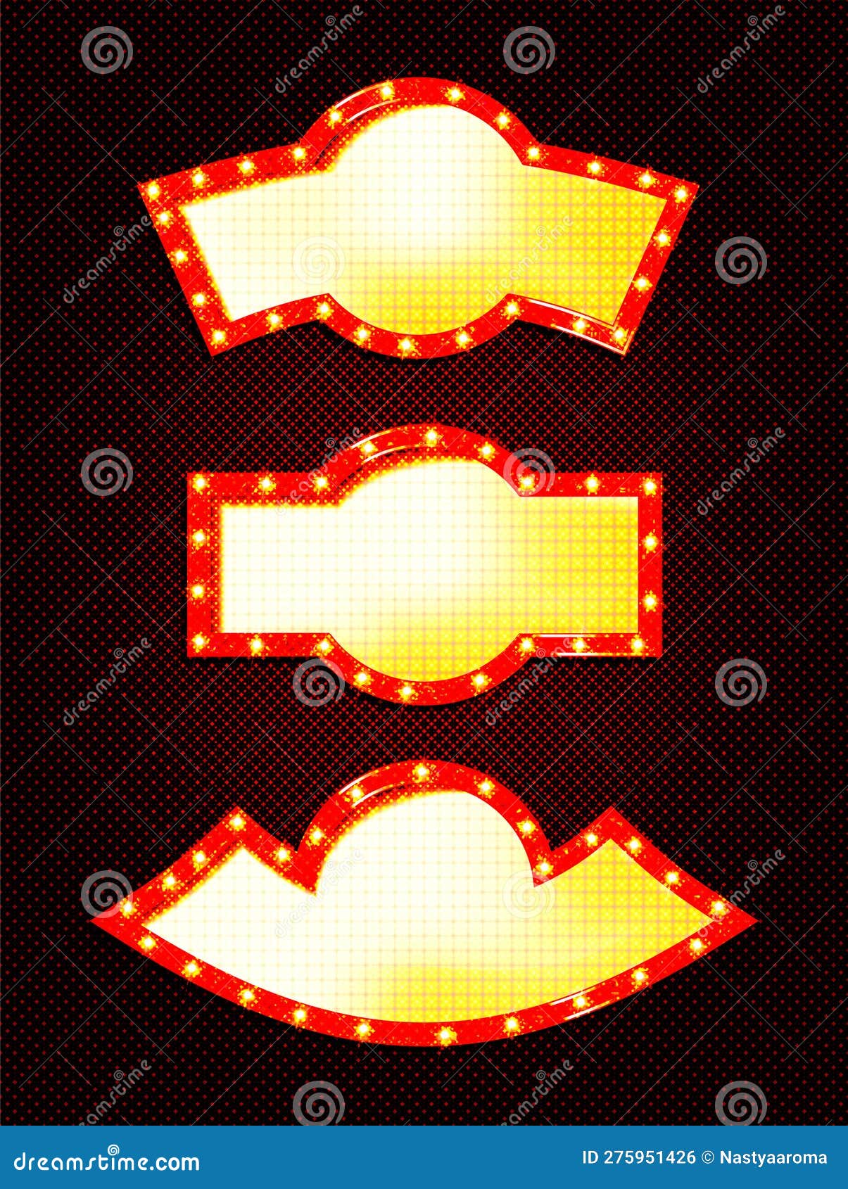 Rectangle Mirrors With Reflection In Silver Frame. Realistic Mirror ...