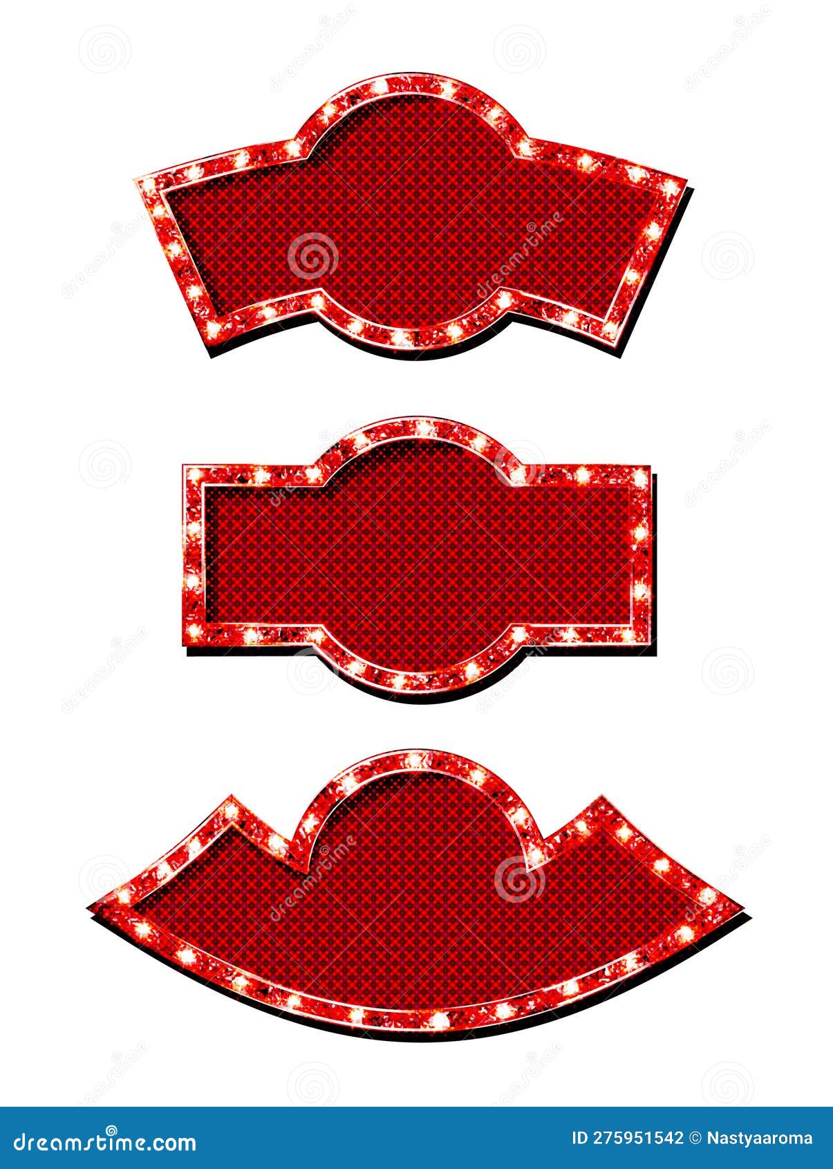 Rectangle Mirrors With Reflection In Silver Frame. Realistic Mirror ...