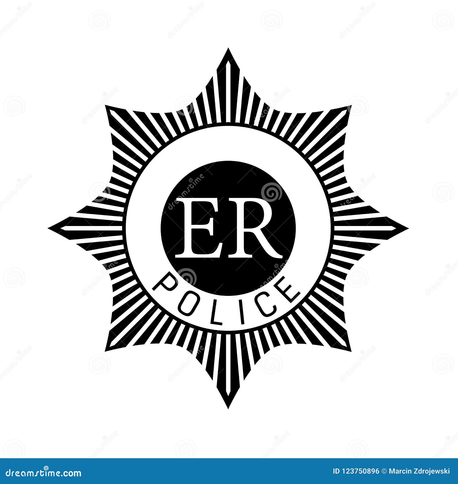 Isolated Vector Silhouette Of A British Police Badge | CartoonDealer ...