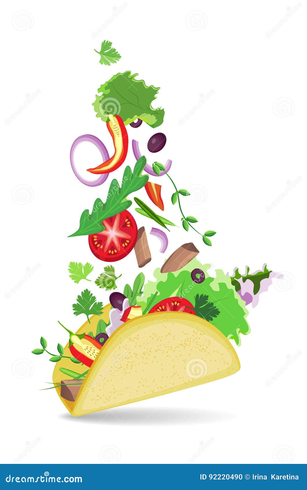 Isolated Vector Taco With Shadow On Transparent Background ...