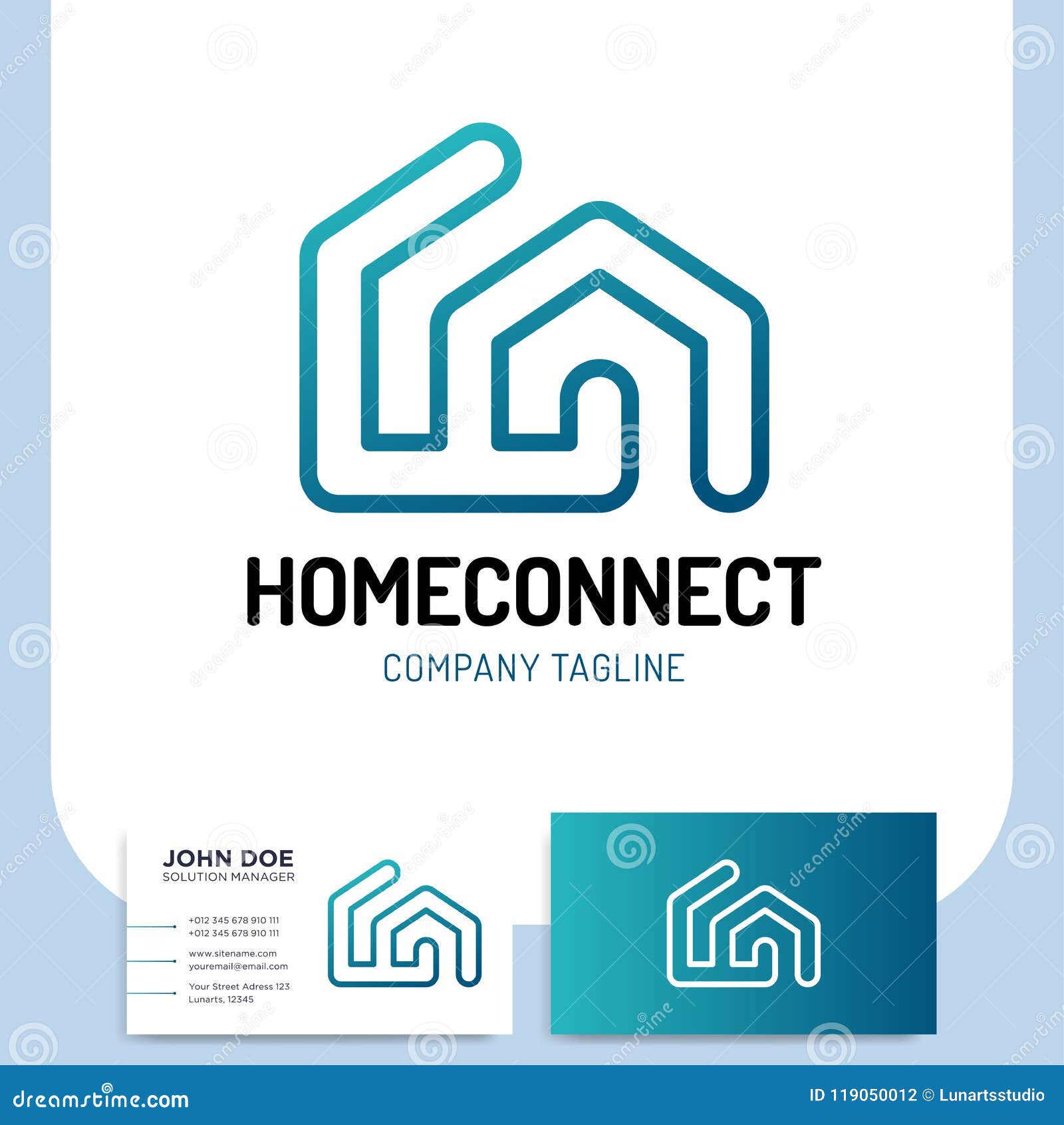 Isolated Vector Two Line Style Home Connect Logo or Building Icon ...
