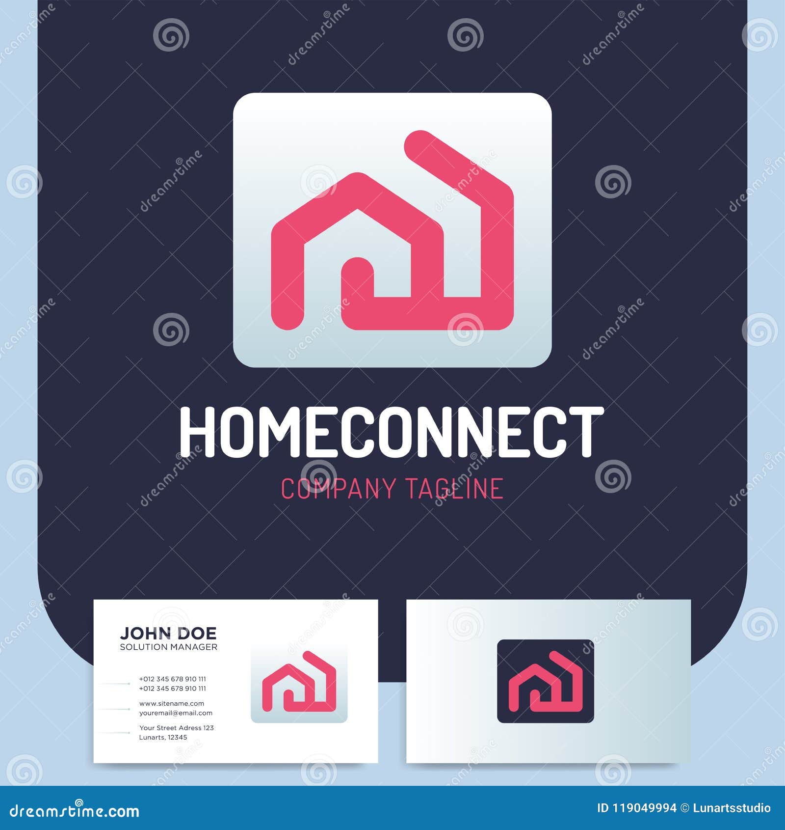 Isolated Vector Two Line Style Home Connect Logo or Building Icon ...