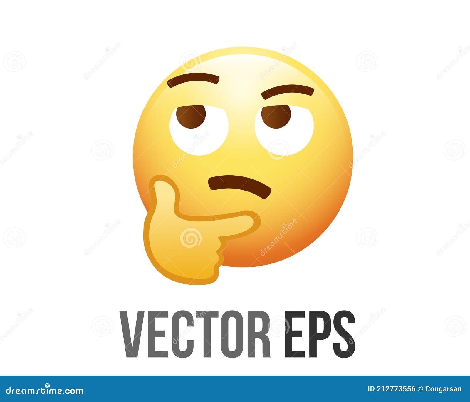 Vector Yellow Pondering, Thinking or Deep in Thought Face with Index ...