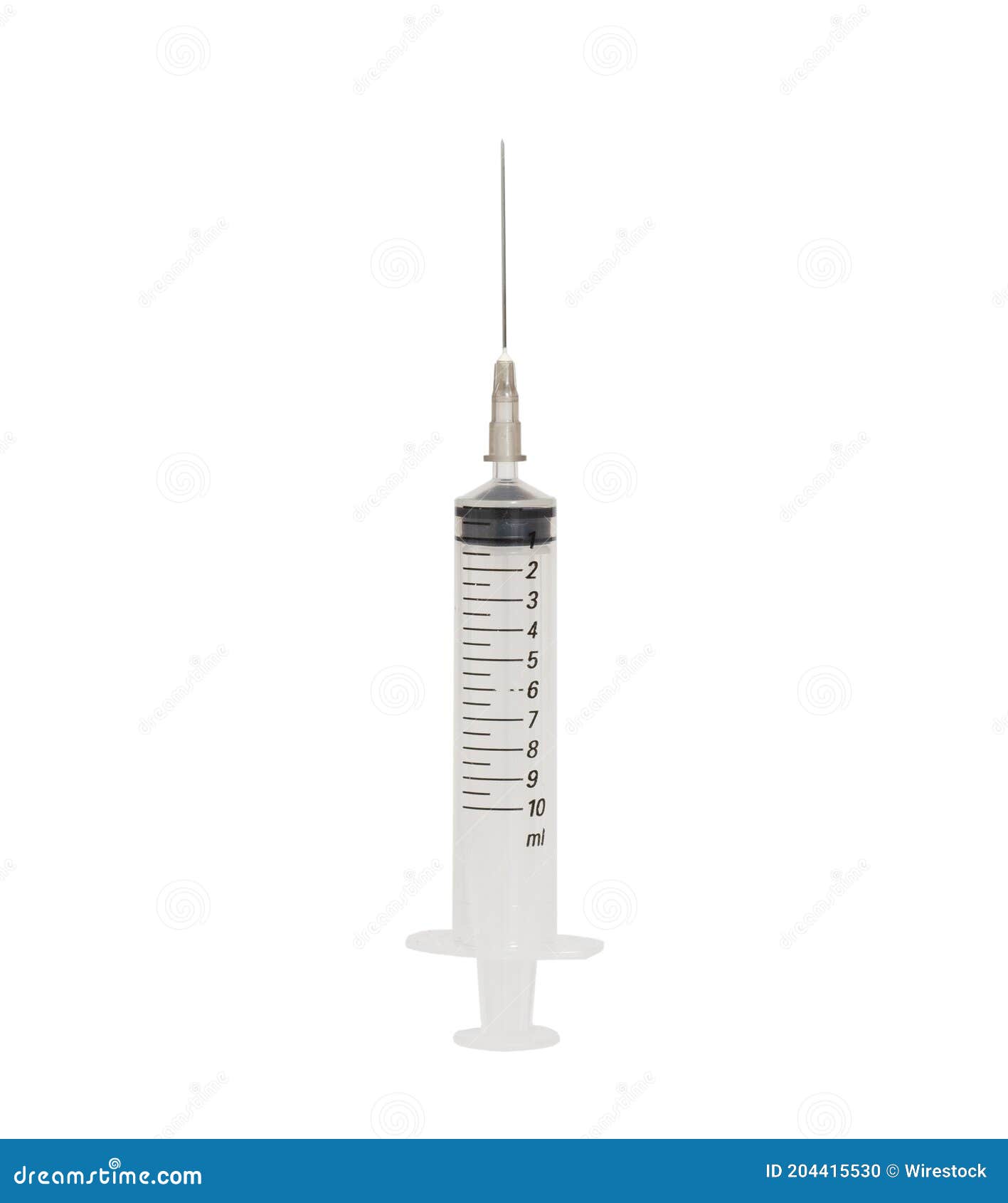 Isolated Vertical Closeup of an Empty Syringe on a White Background ...