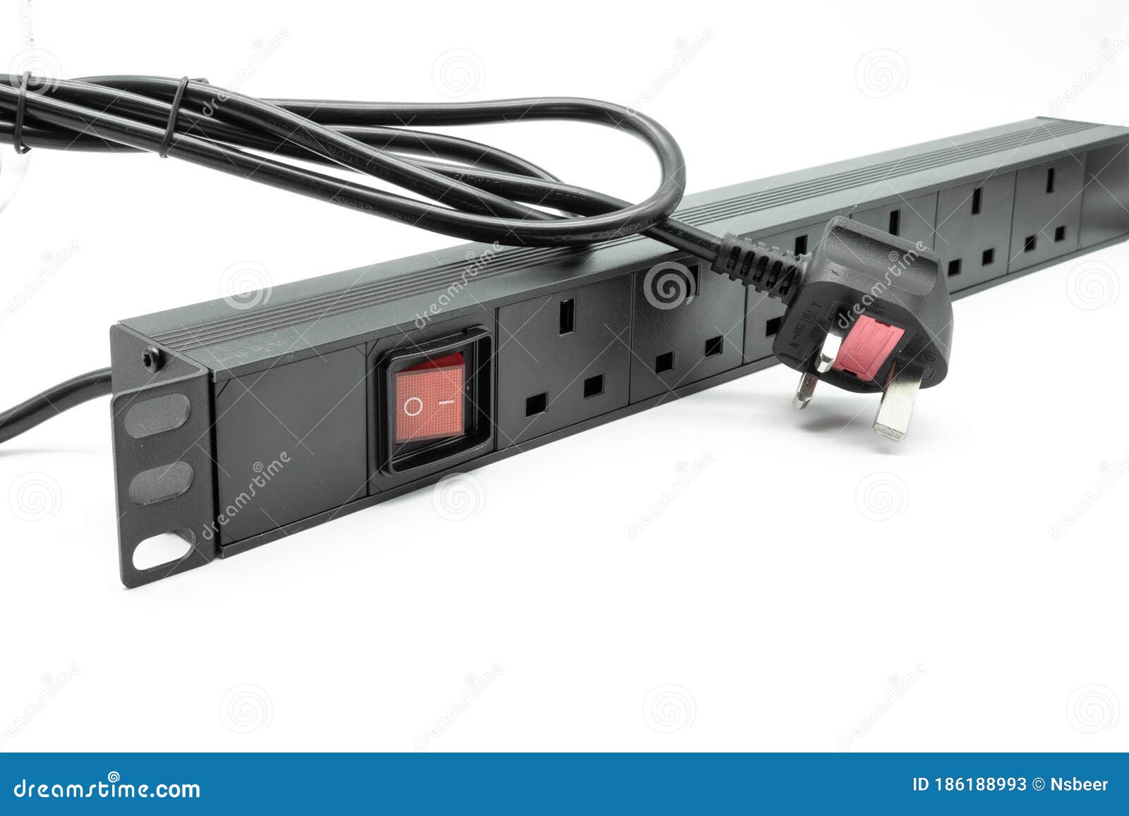 Isolated View of a 19-inch, Rack Mount Power Distribution Socket ...