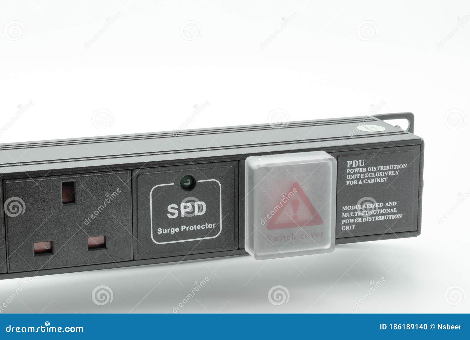 Isolated View of a 19-inch, Rack Mount Power Distribution Socket ...