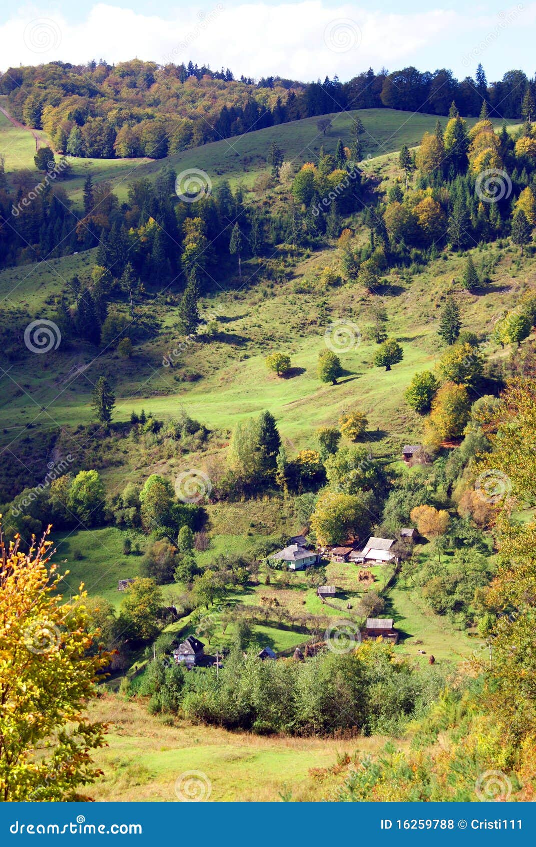 Isolated village stock photo. Image of peak, vegetation - 16259788
