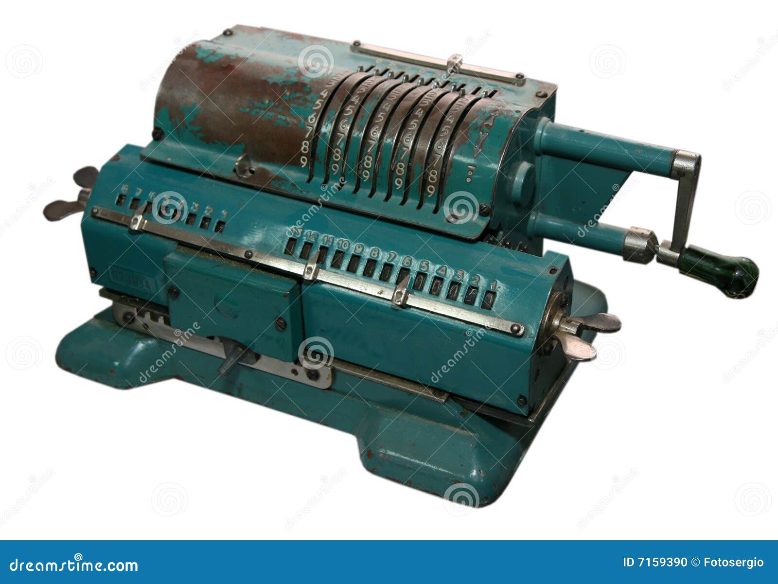 Isolated Vintage Adding Machine Stock Photo - Image of abandoned, dirty ...