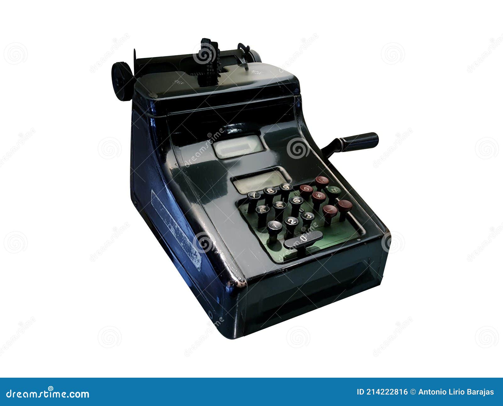 Isolated Vintage Adding Machine Stock Photo - Image of retro, ancient ...