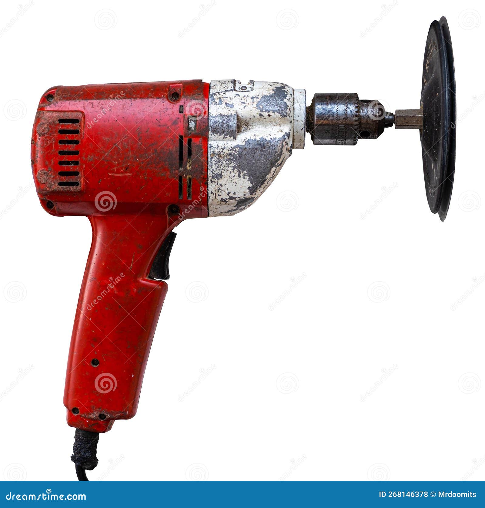 Isolated Vintage Electric Drill with Sanding Disk Editorial Stock Photo ...