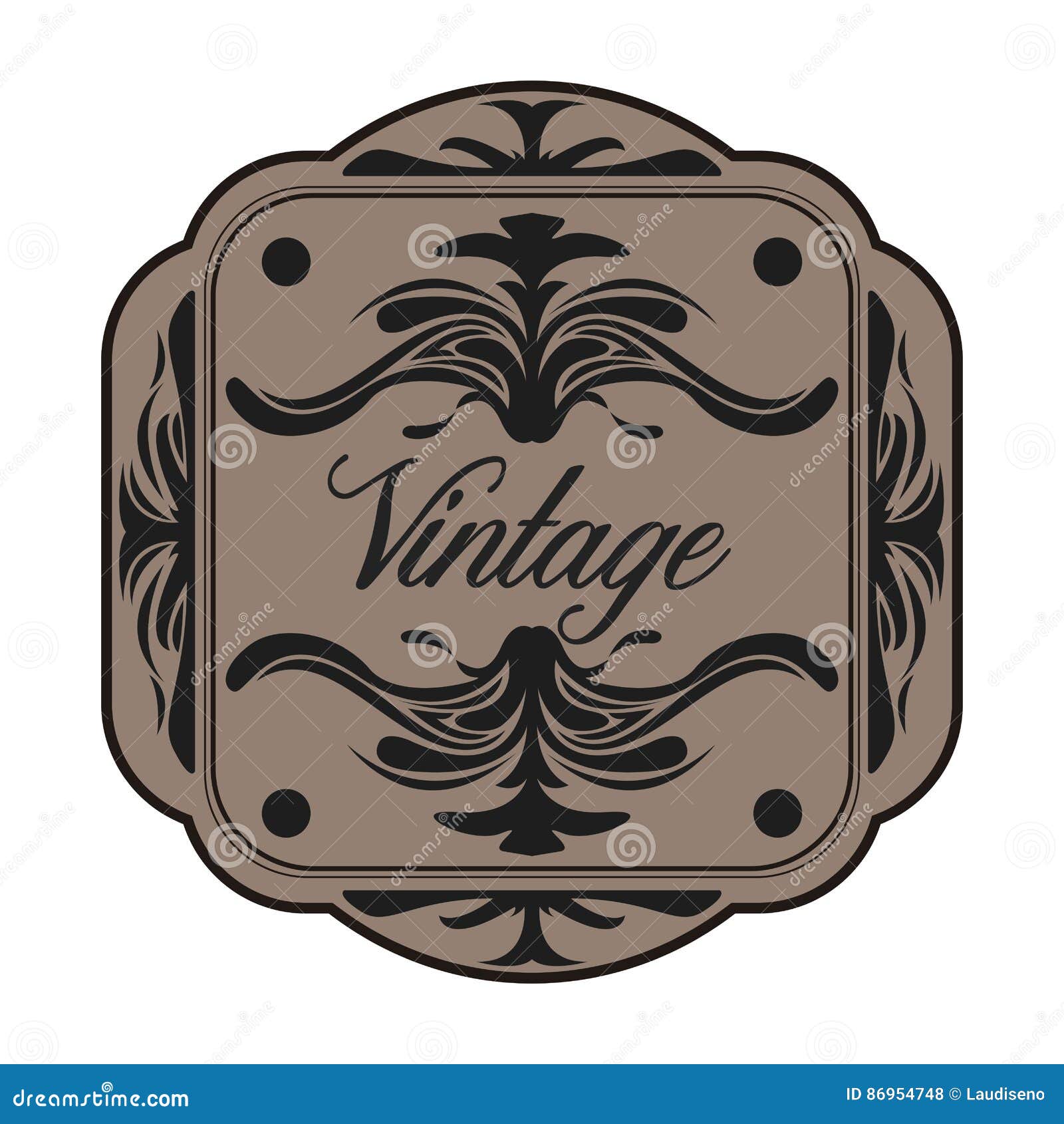 Isolated vintage label stock illustration. Illustration of generated ...