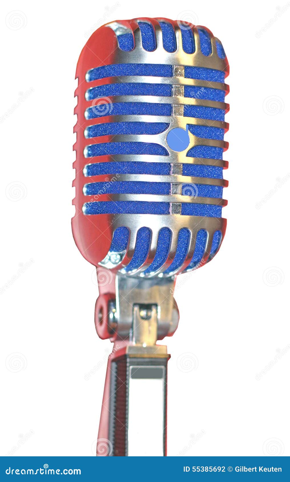 Isolated Vintage Microphone Stock Photo - Image of reproduction, chrome ...