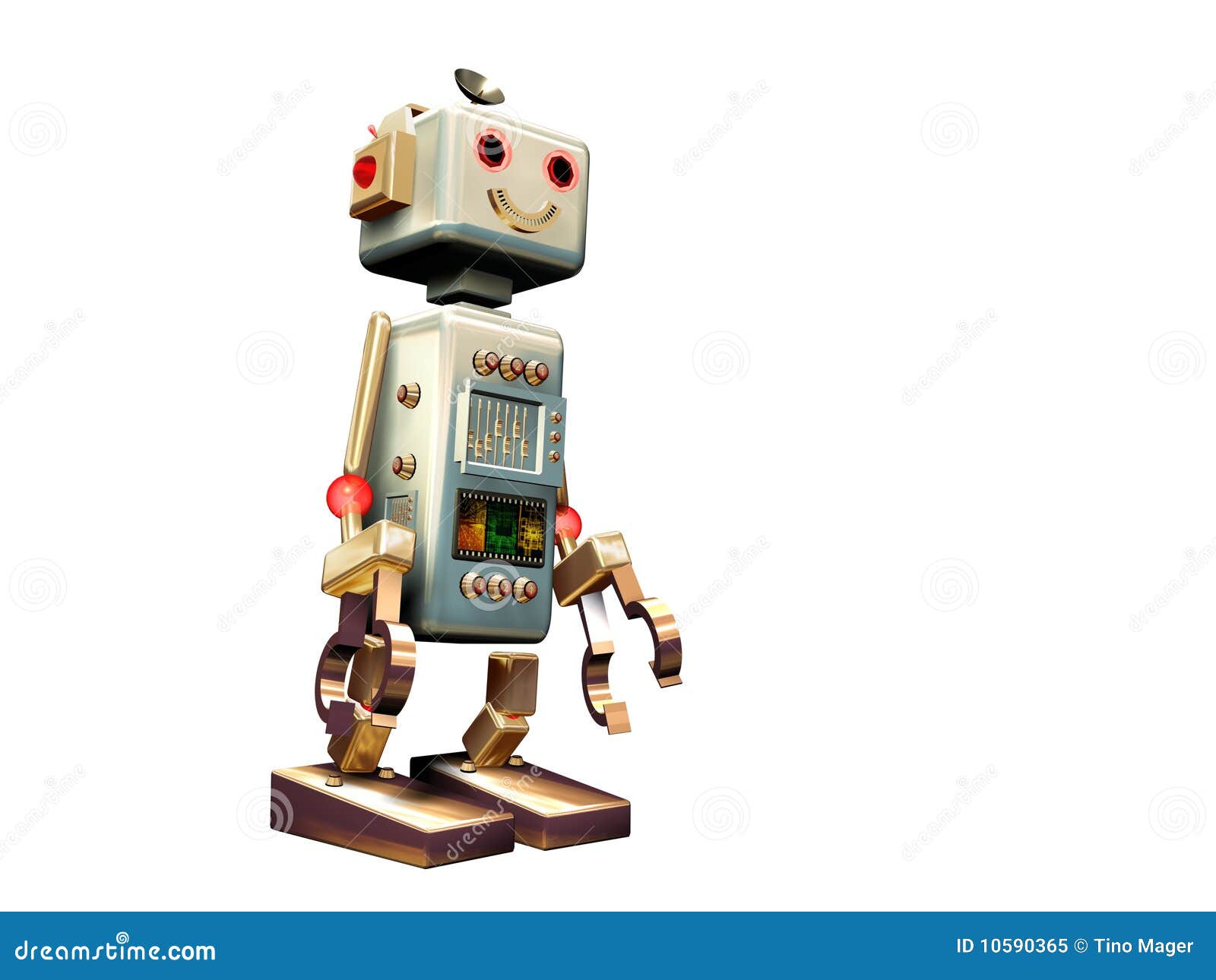 Isolated vintage robot stock illustration. Illustration of design ...