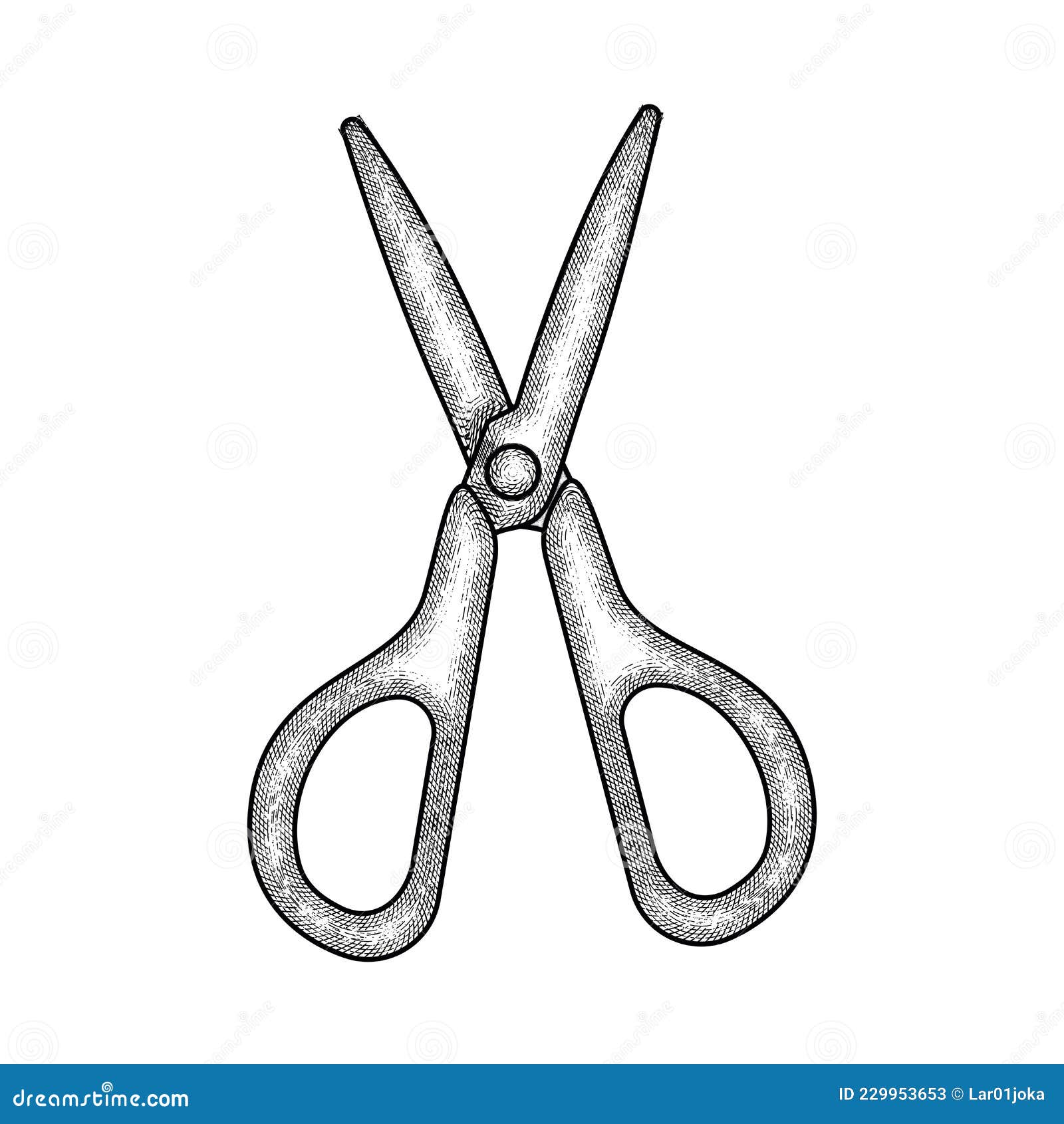 Isolated Vintage Sketch of a Scissors School Supply Icon Stock Vector ...