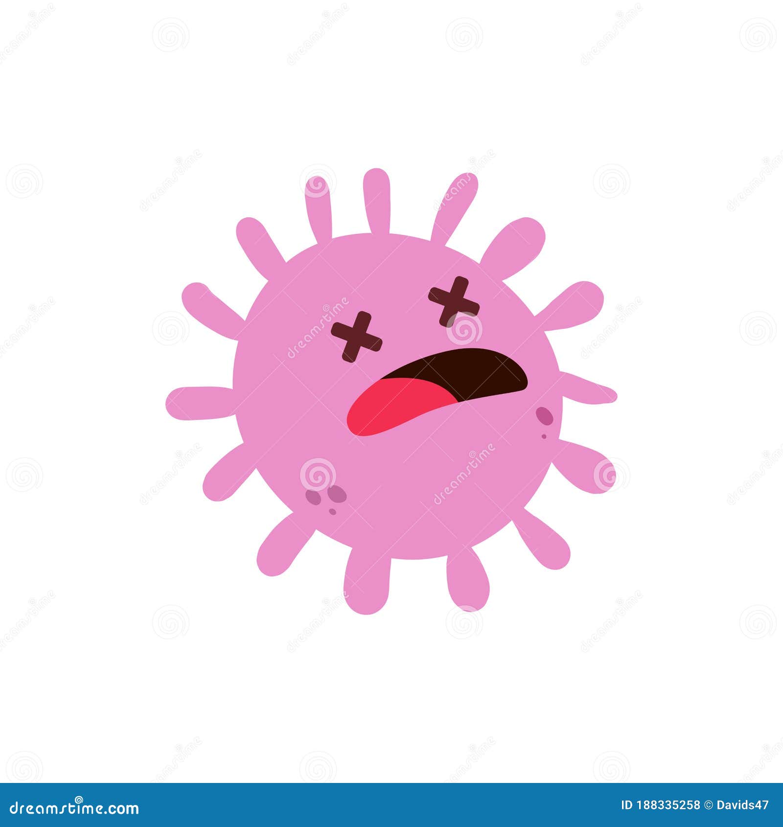 Isolated virus cartoon stock vector. Illustration of concept - 188335258
