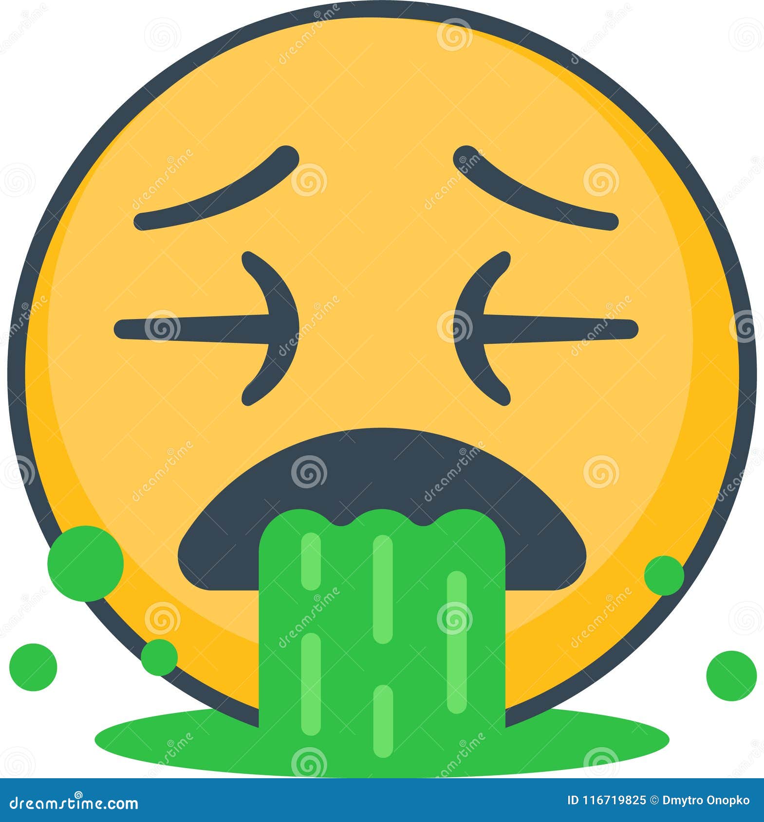 Vomiting 3d Emoticon Isolated On White Background. Vector Illustration ...