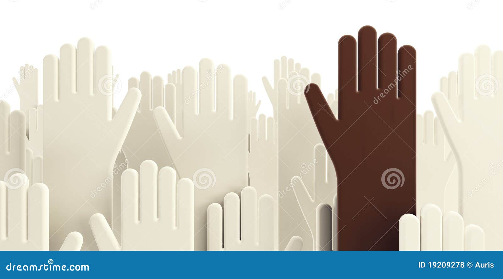 Isolated Voting Human Hands Stock Illustration - Illustration of render ...