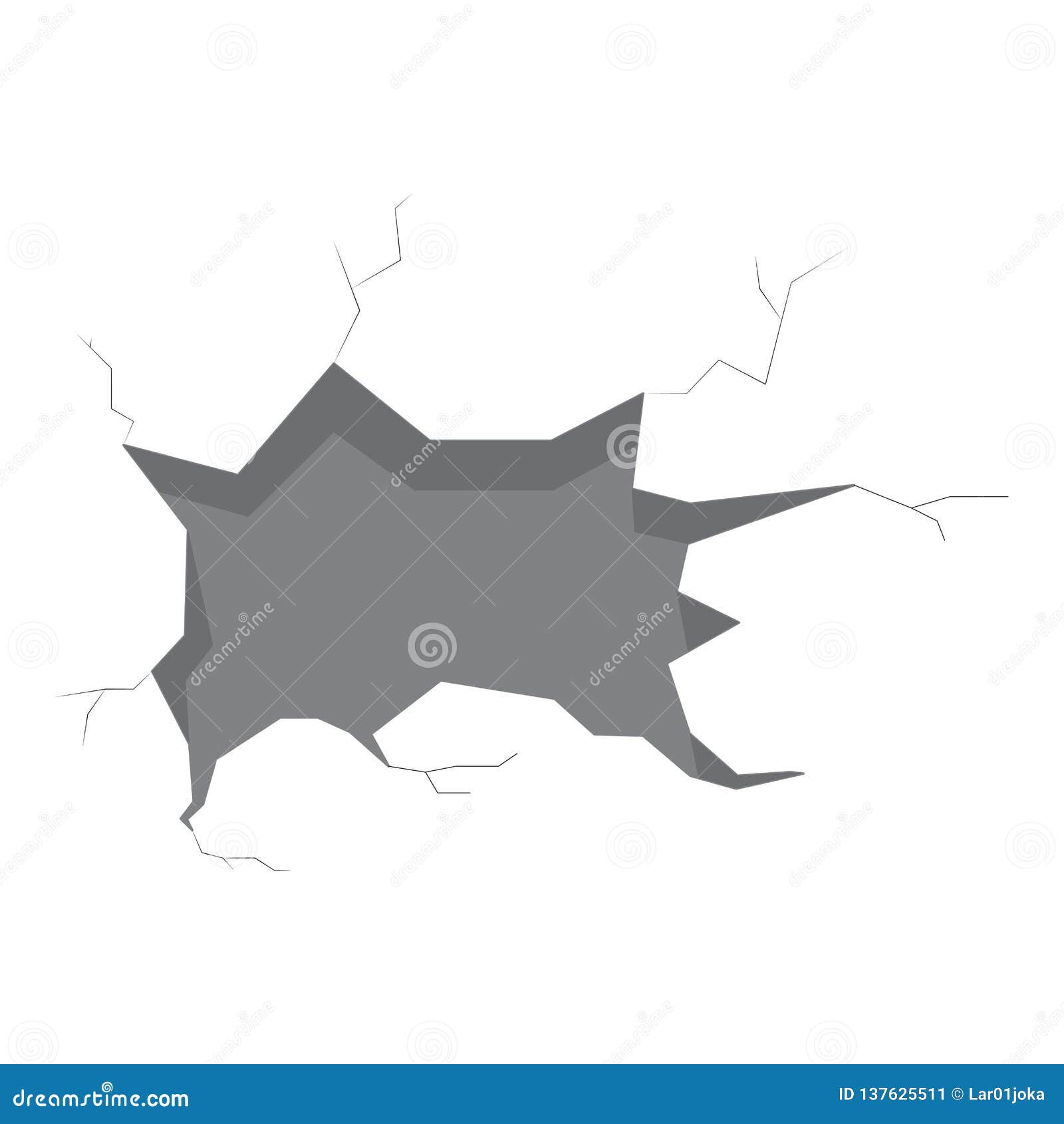 Isolated wall crack stock vector. Illustration of dirty - 137625511
