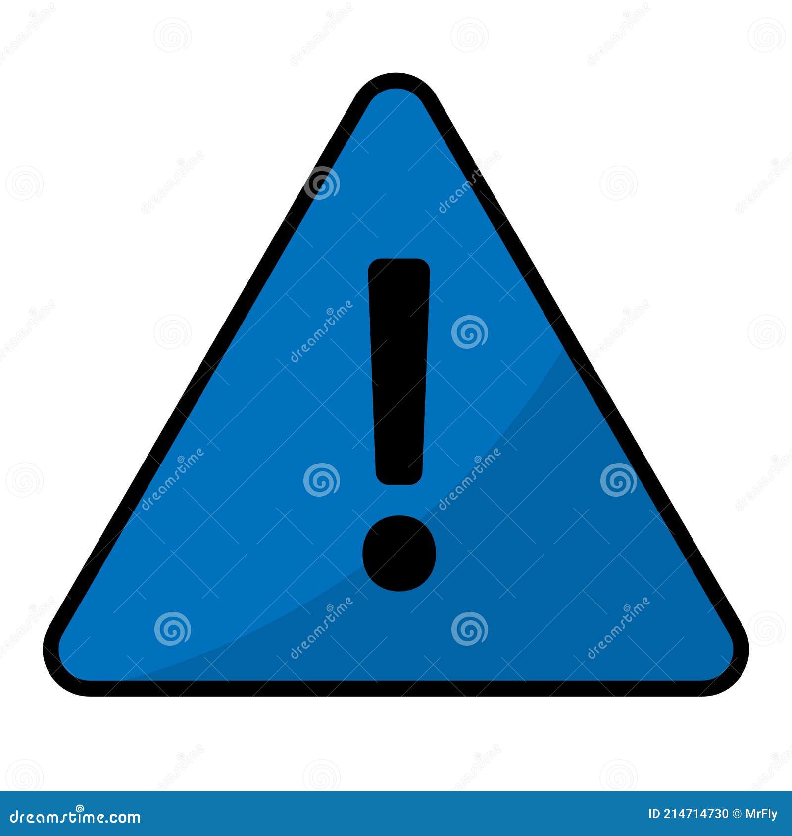 Blue Isolated Warning Sign with Exclamation Sign, Vector Illustration ...
